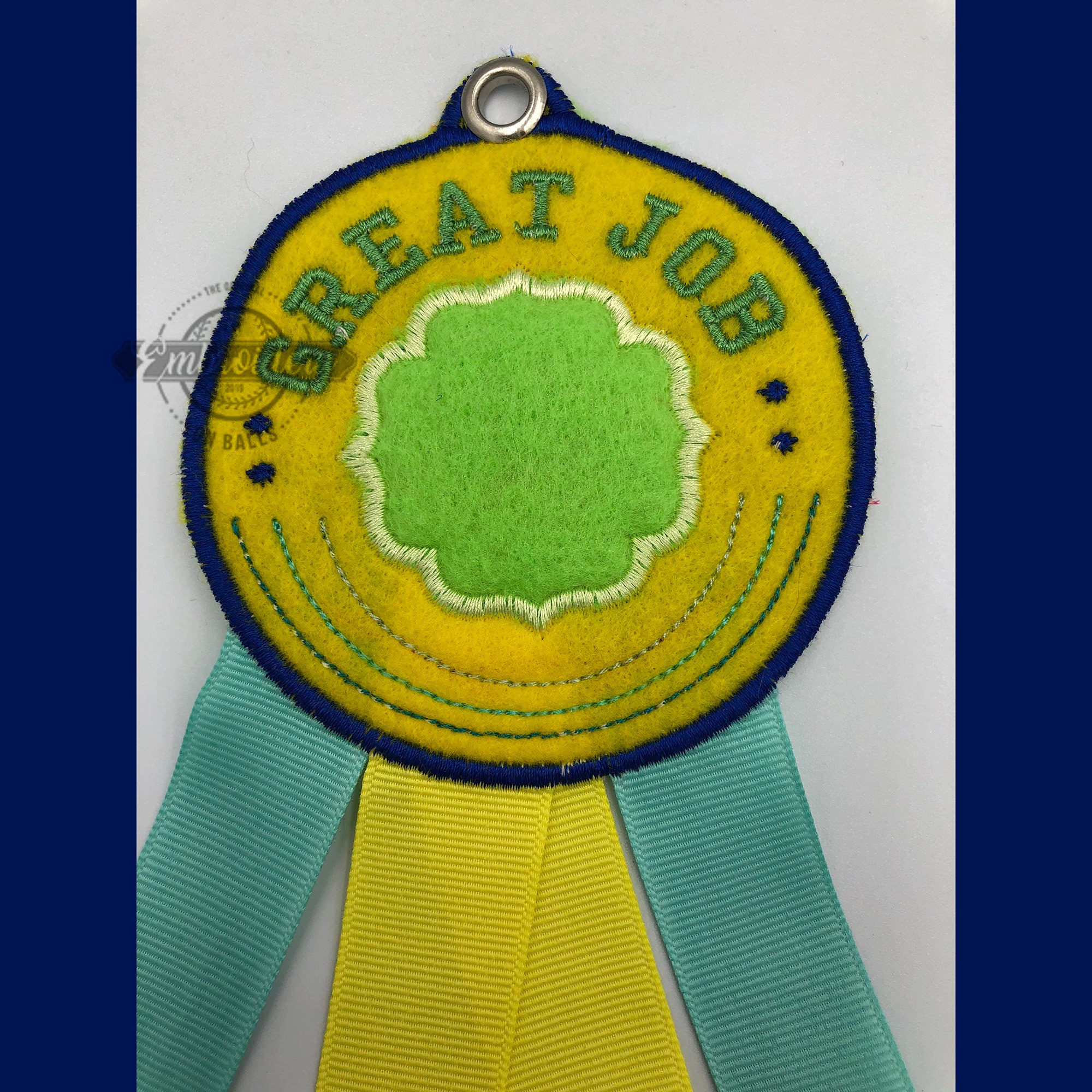 GREAT Job-in the Hoop Ribbon Award Monogram Initial ITH - Etsy