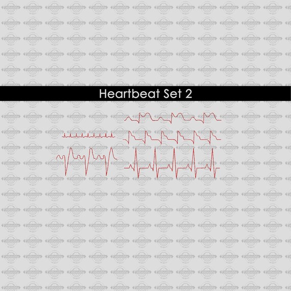 Heartbeat Lines EKG Set 2 Mini Machine Embroidery Designs - Etsy