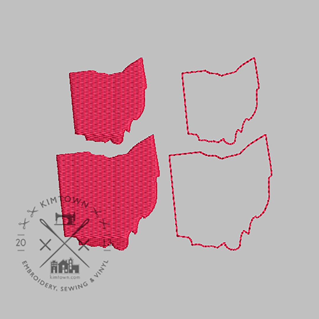 States - Ohio - Mini Machine Embroidery Design DIGITAL FILE - Etsy