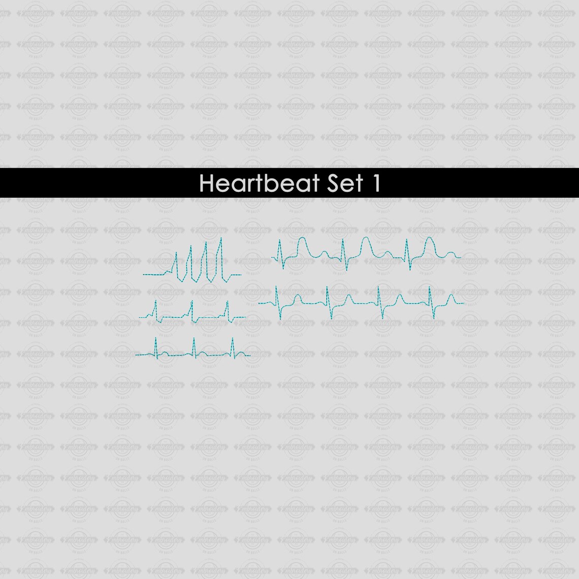 Heartbeat Lines EKG Set 1 - Mini Machine Embroidery Designs - Etsy