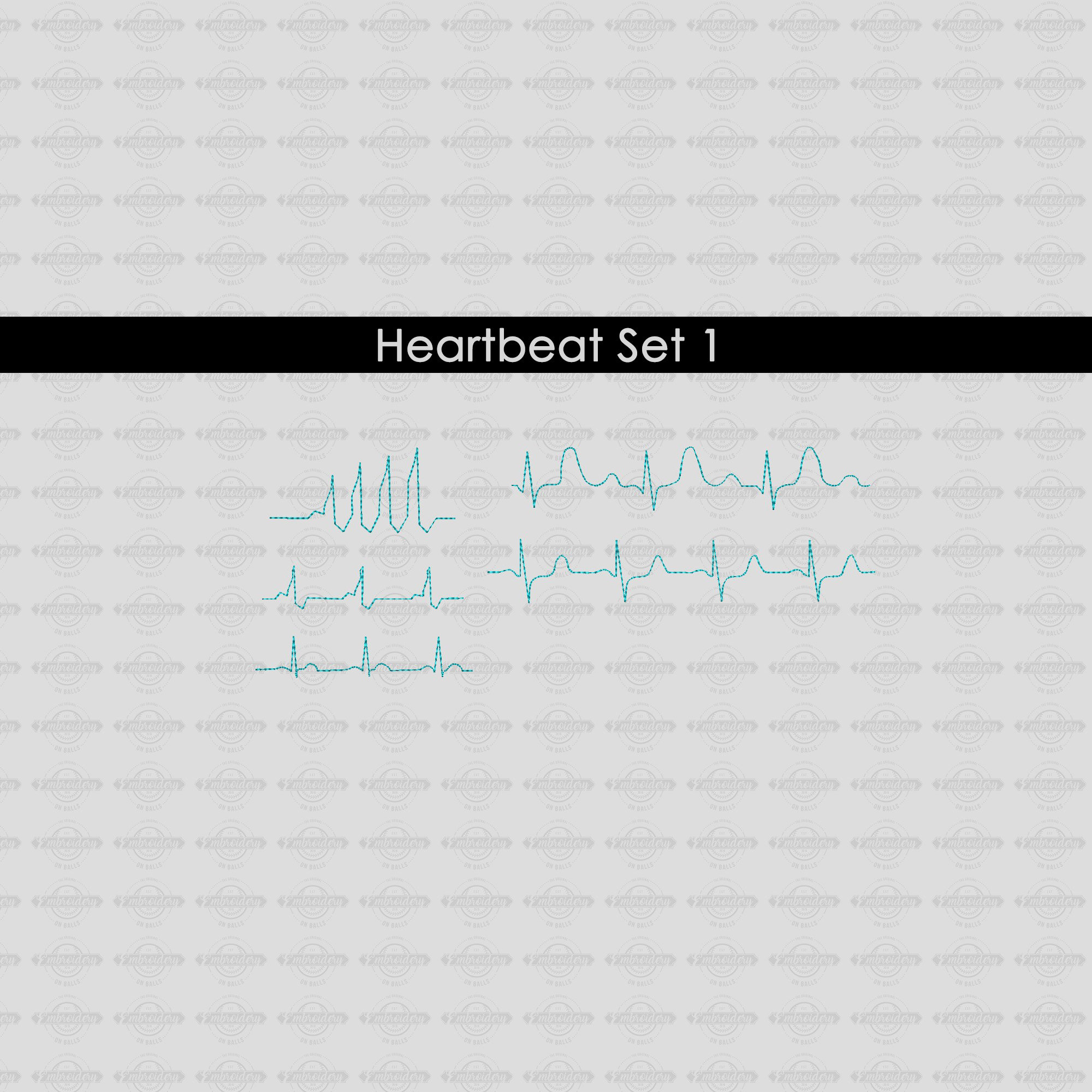Heartbeat Lines EKG Set 1 Mini Machine Embroidery Designs - Etsy