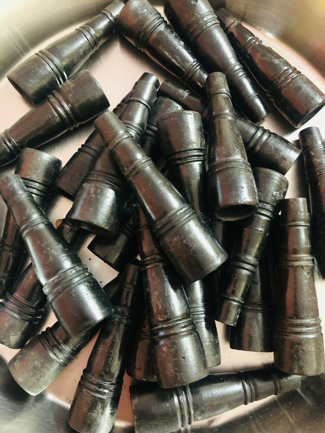 2 PC 3" Handmade Black Clay Chilam Chillam Chillum Smoking Pipe ...