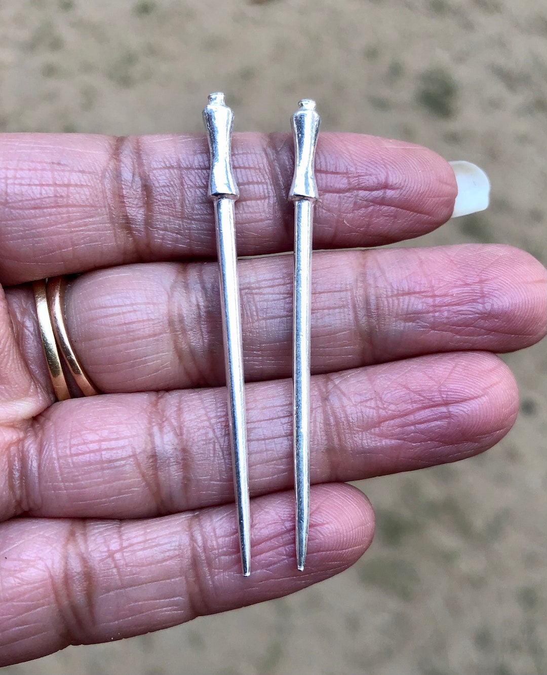 2 Piece 925 Sterling Silver Toothpick for Teeth, Fruits, Food, Plain ...