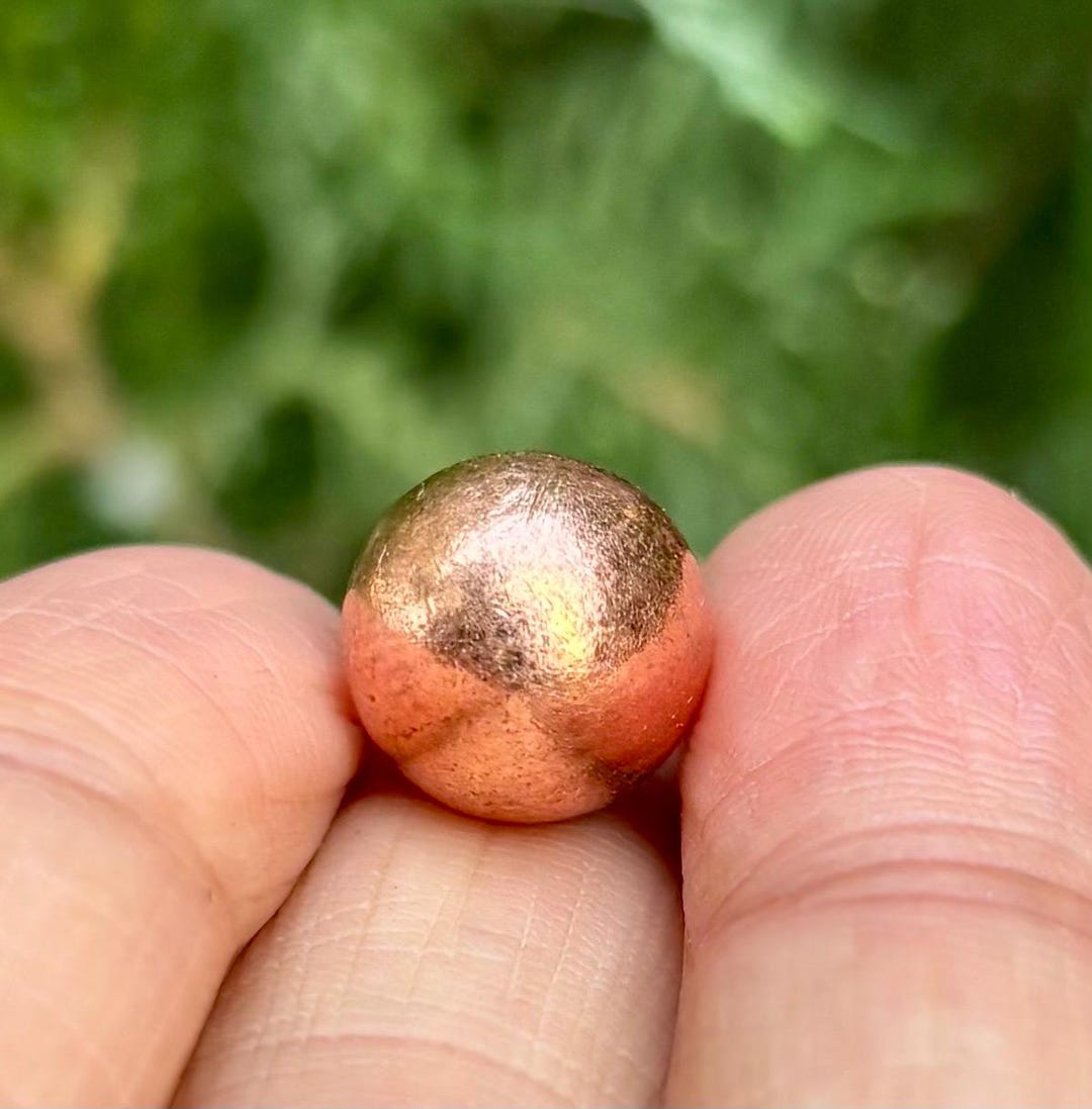 999 Pure Copper Ball, Solid Sphere, Chakra Healing, 1 Pc, 6-7 Gm, 10-11 ...