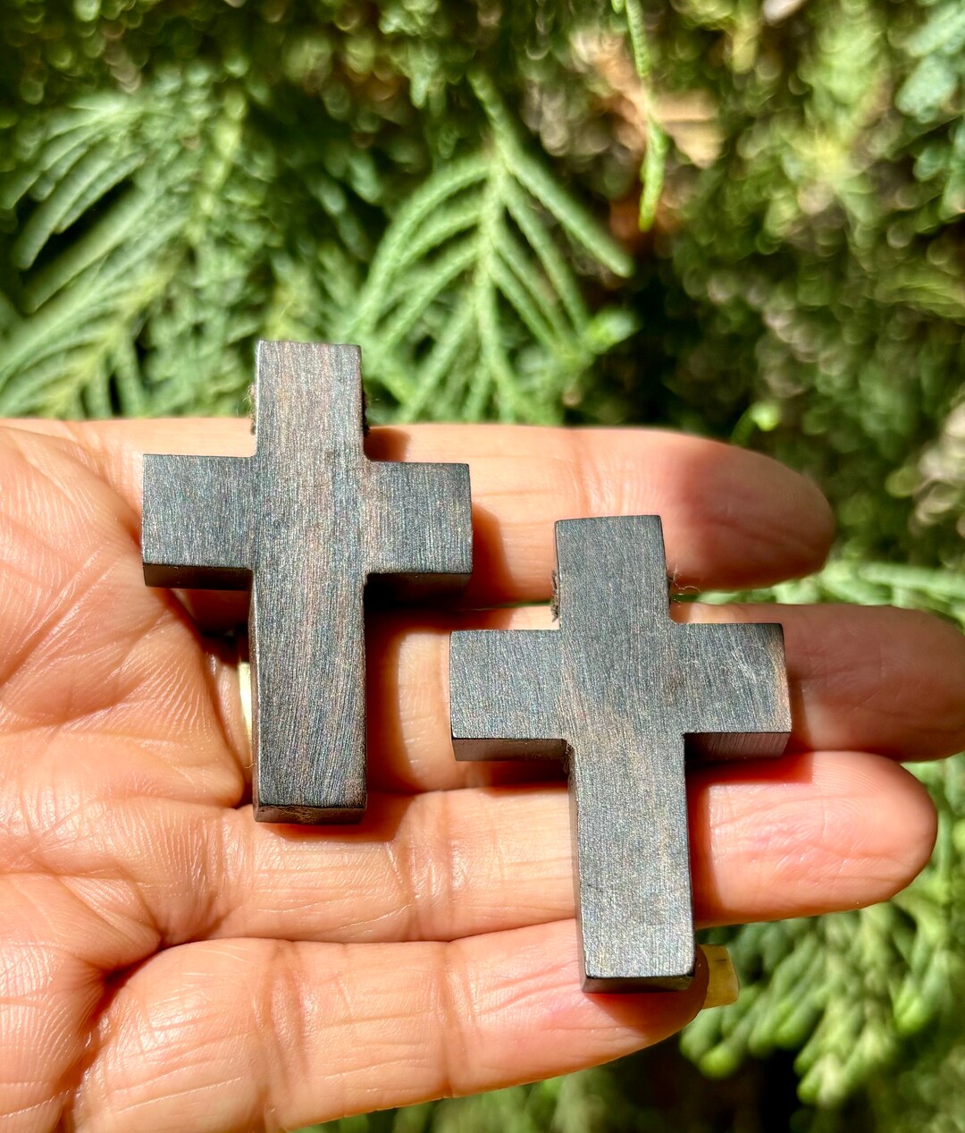 2 Pc Wood CROSS Pendant, Jesus Christ, Wooden Locket Handmade, 4 Cm ...
