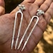 925 Silver 2 Pc Handmade Juda Pin, Hair Bun Stick, 11 Grams, 6.5 Cm ...