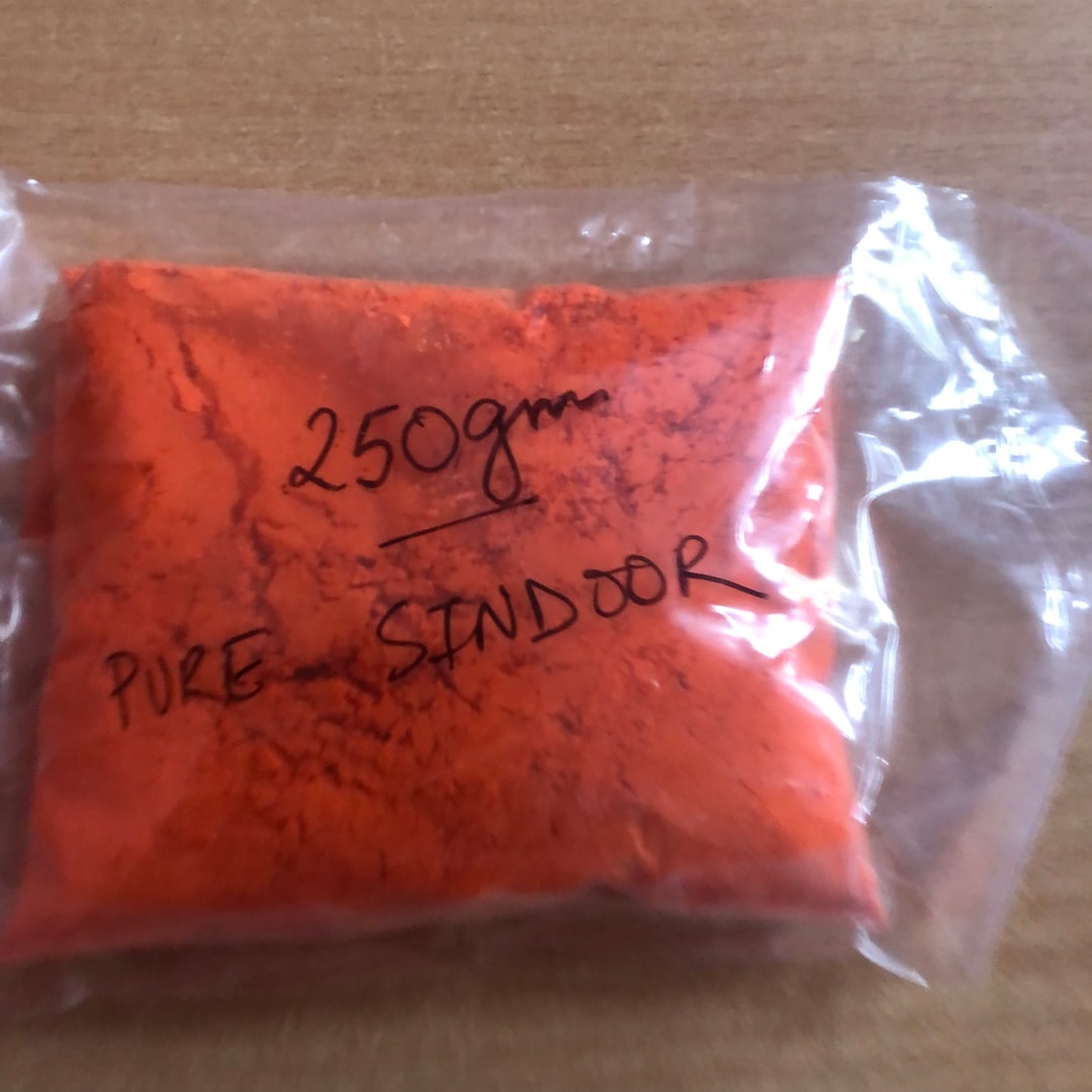 250 Gm Indian Premium Handmade ORANGE SINDOOR for Deities, Temple Puja ...