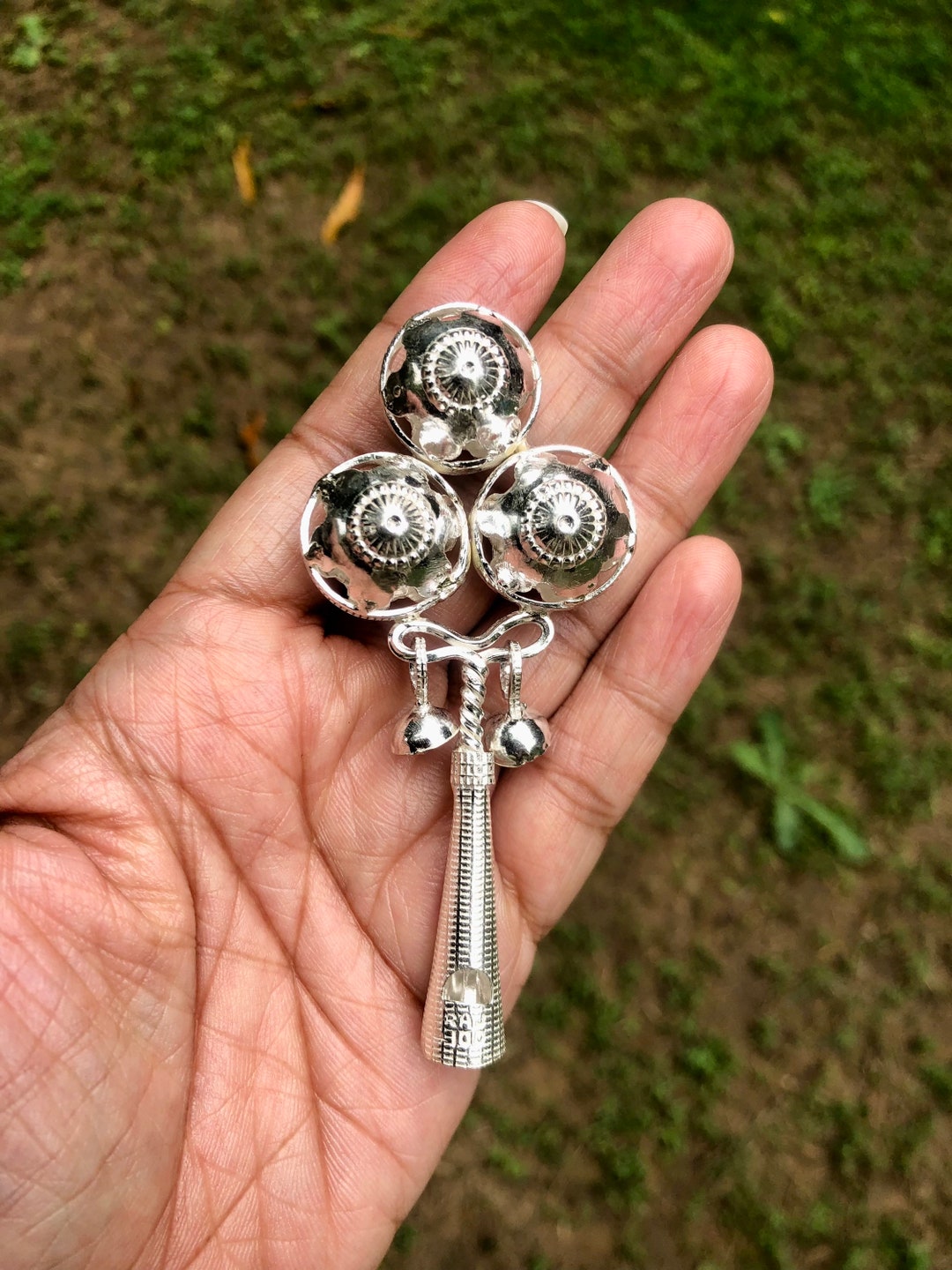 925 Silver Hindu Religious Kanha Jis Laddu Gopals Jhunjhuna Baby Rattle ...