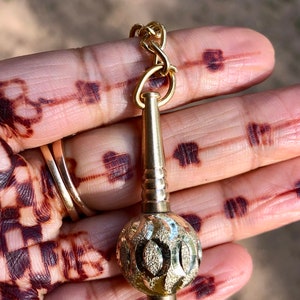 Artisan Crafted Hanuman GADA/ MACE Brass Key Ring, Key Chain, 3.5 Inch ...