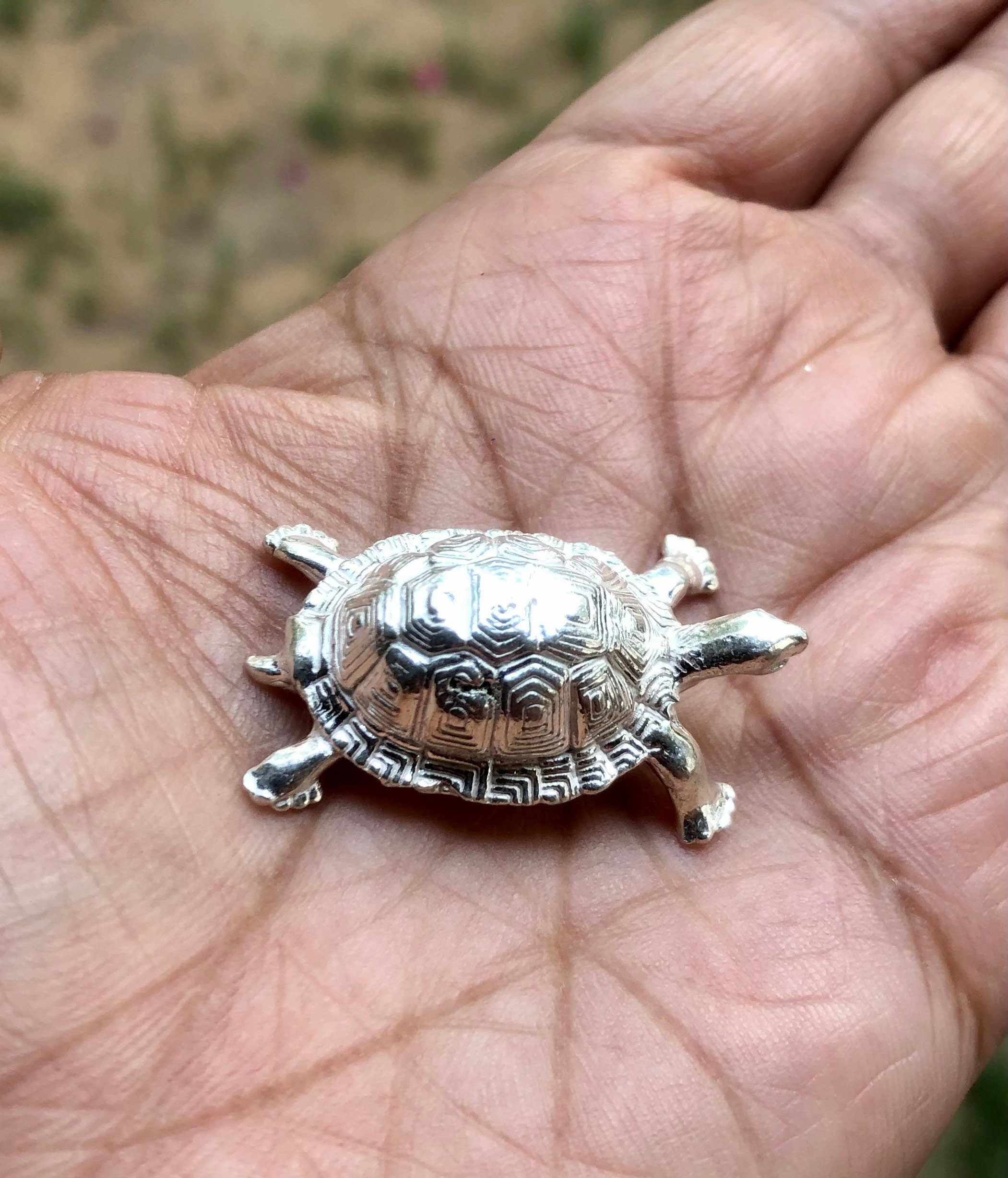 999 Silver Hindu Religious Lord Vishnus Turtle Kachua Kurma Avatar 3.5 ...