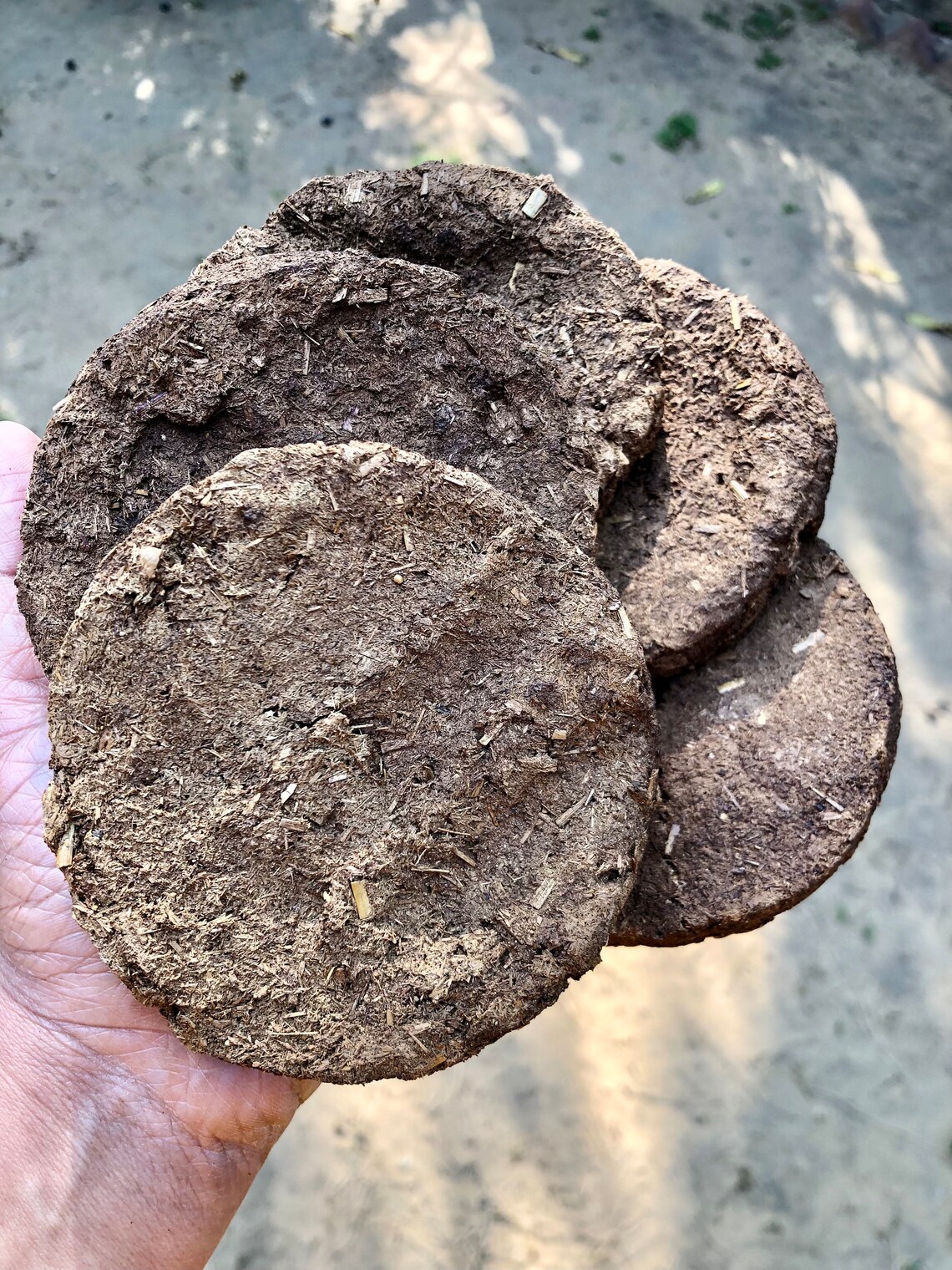 5 Pc 10 Cm Big- Indian Origin Desi COW DUNG CAKE Gobar Upale Kande 180 ...