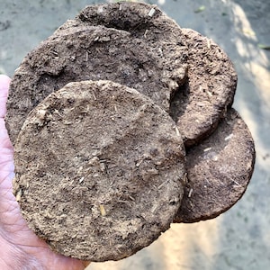 5 Pc 10 Cm Big- Indian Origin Desi COW DUNG CAKE Gobar Upale Kande 180 ...