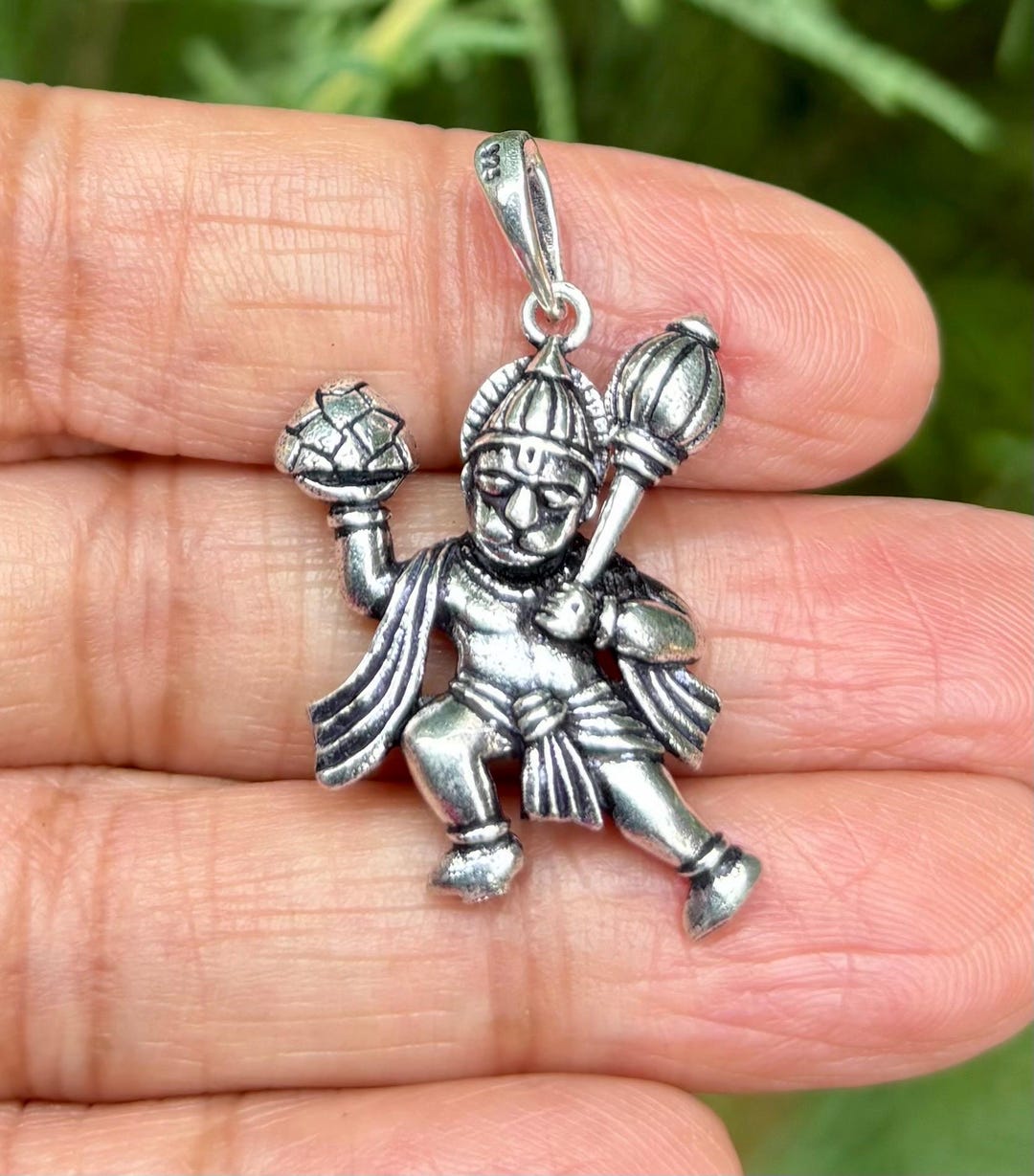 925 Silver Lord Hanumana, Hanuman Ji Pendant Oxidized Oxidised Jewelry ...