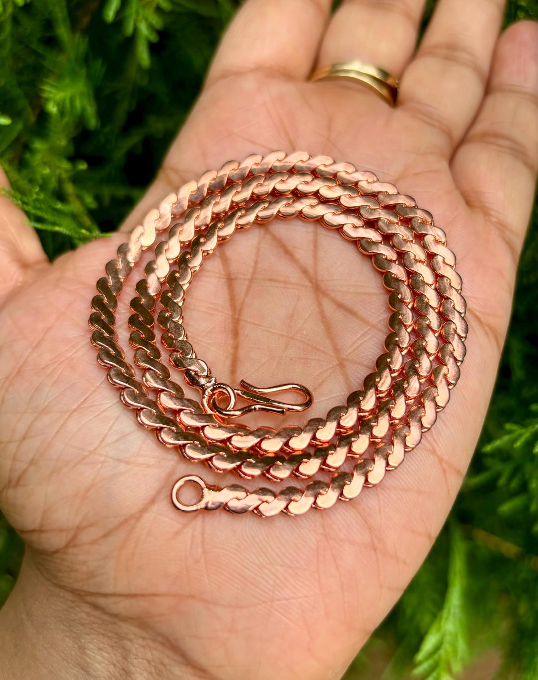 Pure Copper Chain Bracelet and Necklace, Healing Jewelry, Copper ...