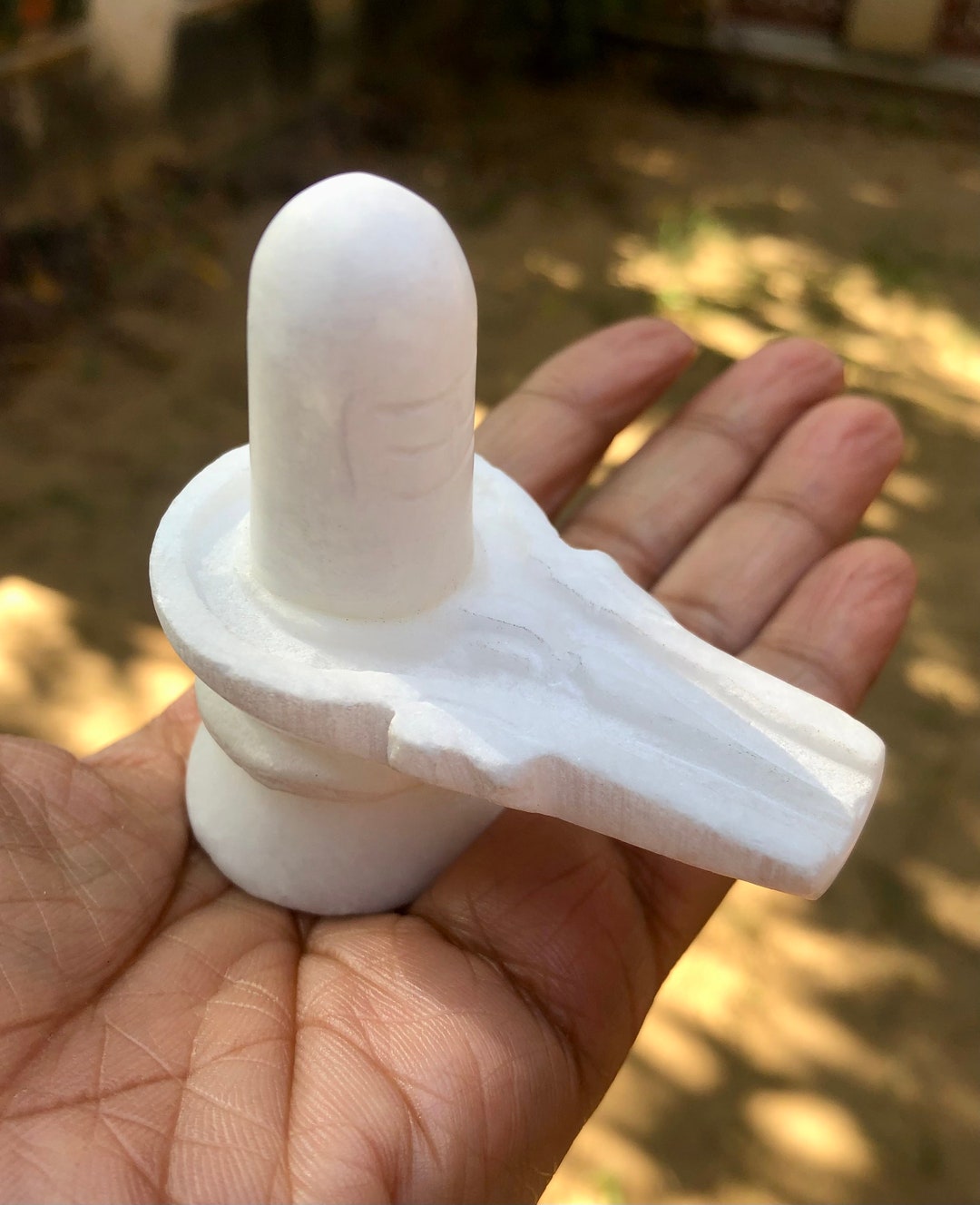 3 Inch Length White Marble Stone Shivling Handmade Hindu God White ...