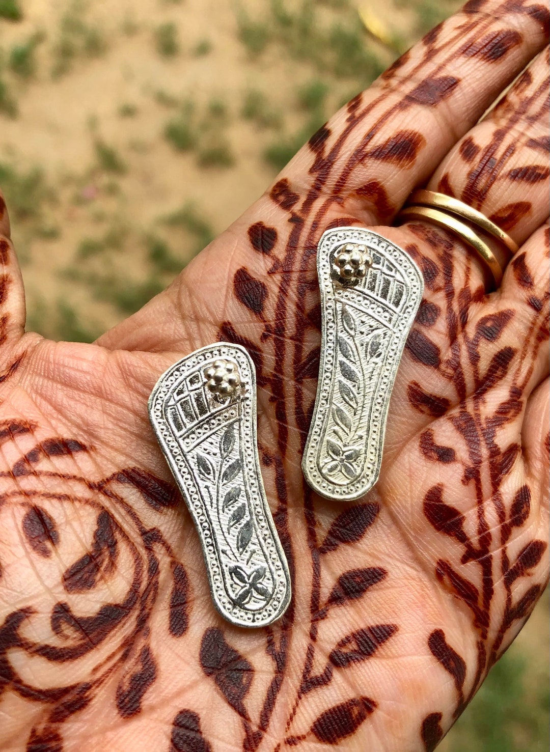 925 Silver Hindu Religious Laxmi Lakshmi Devi Charan Paduka, Krishna ...