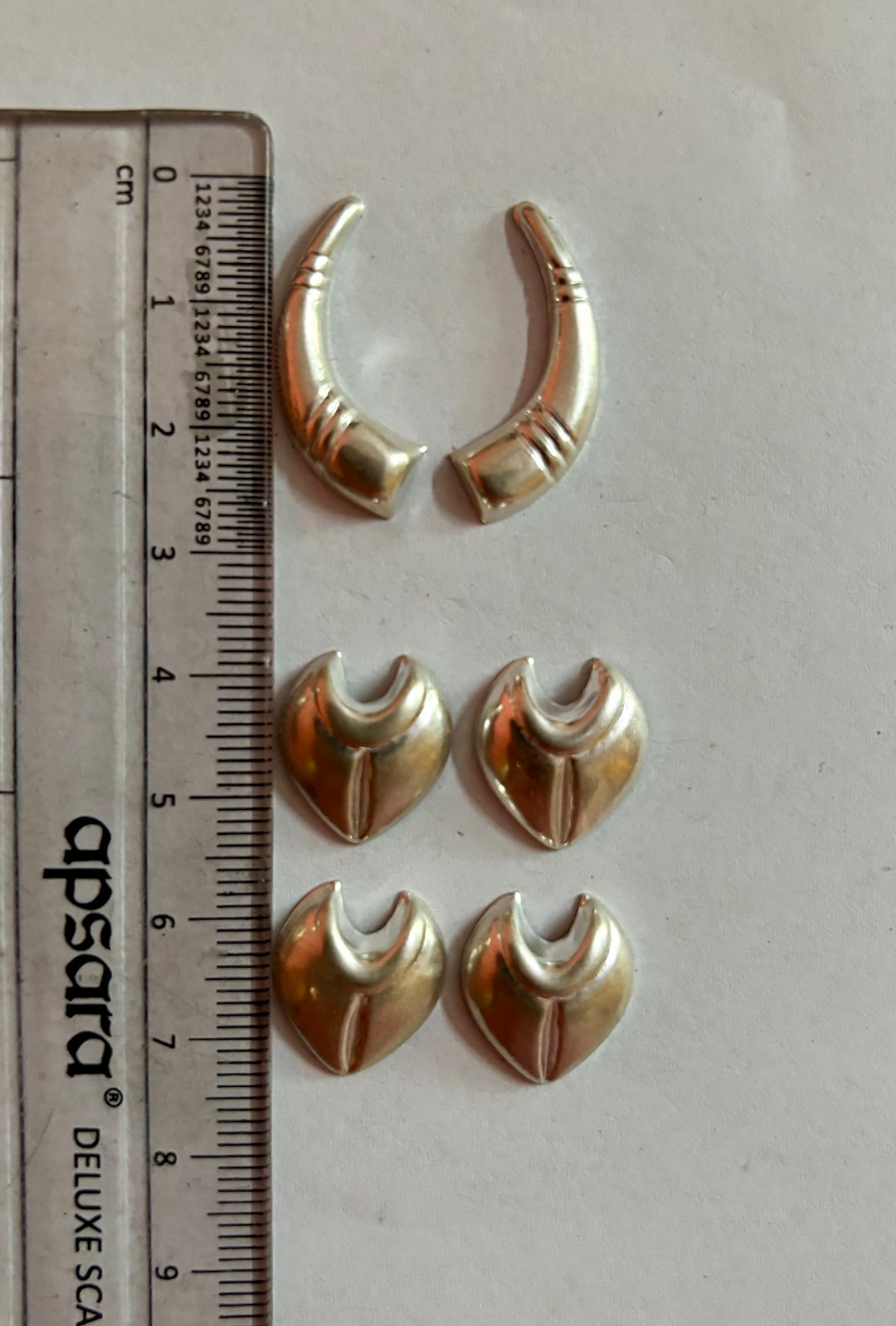 999 Silver Hindu Religious Silver Cow Horn Seeng Sing, Cow Feet Khur ...