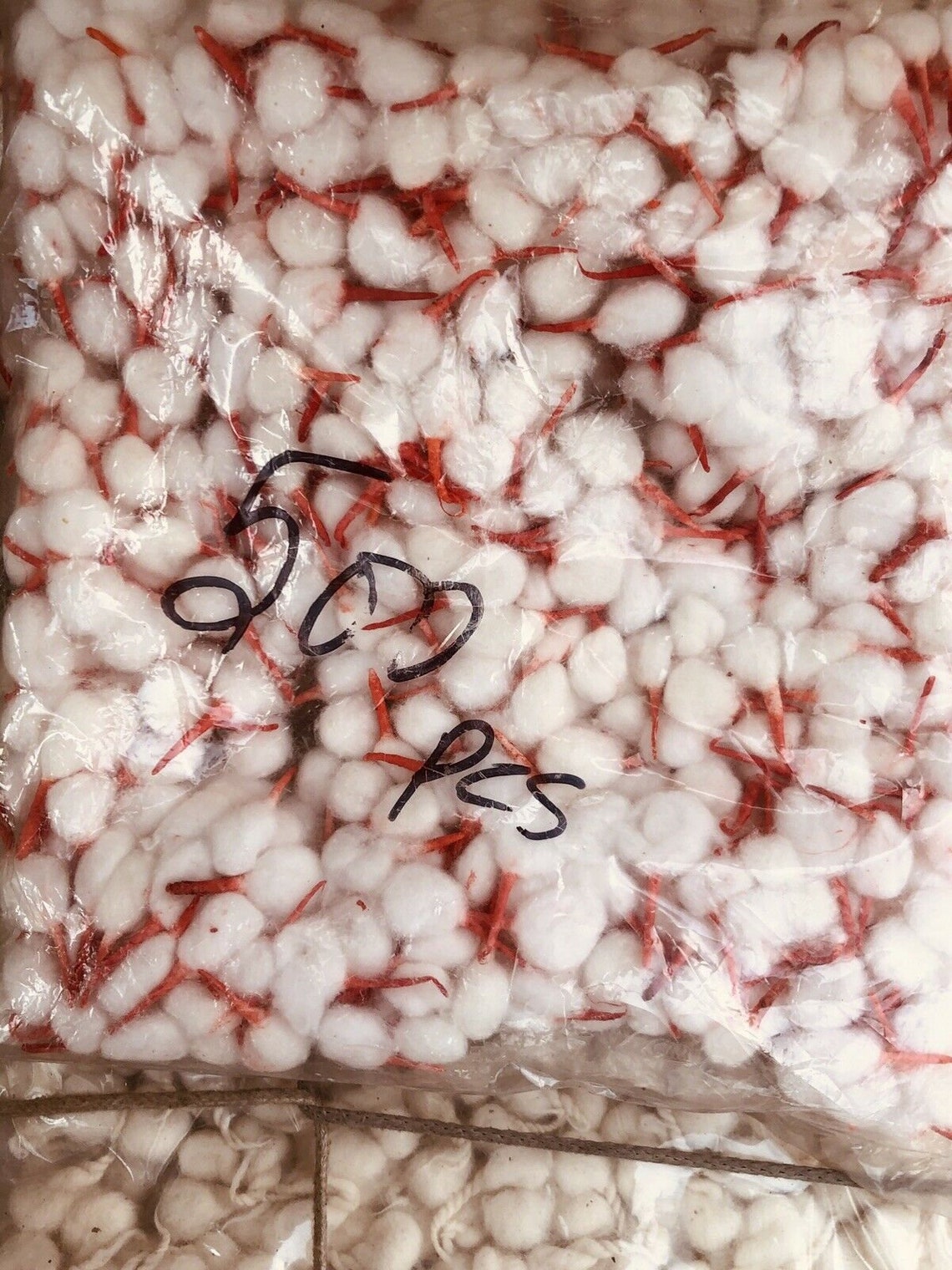 500 Pc COTTON WICKS Rui Batti Phool Baati Pooja Diya Batti Big Size ...