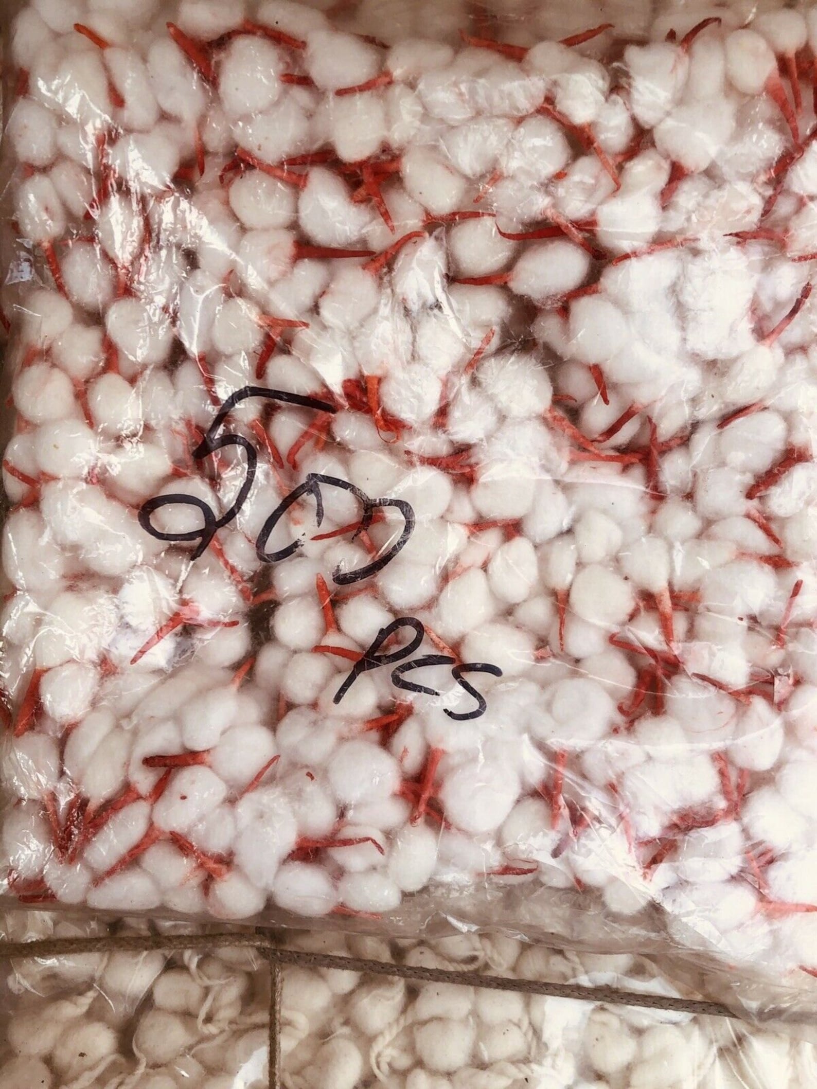 500 Pc COTTON WICKS Rui Batti Phool Baati Pooja Diya Batti Big Size ...