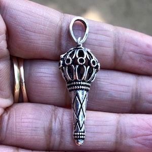 Artisan Crafted 925 Sterling Silver Lord Hanuman Gada Mace Pendant ...