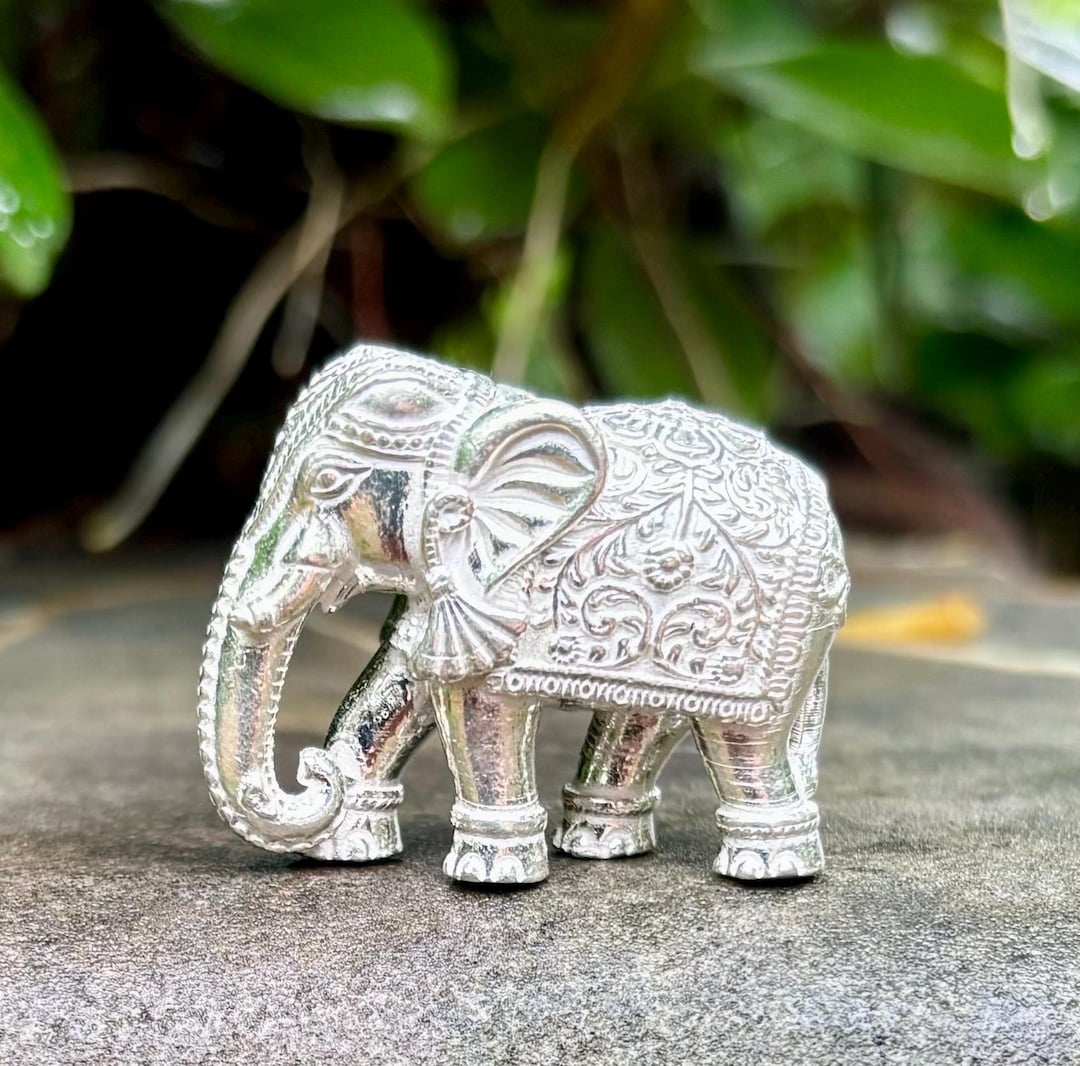 999 Fine Silver Hindu Religious Elephant Idol Statue 60.6 Gm Temple ...