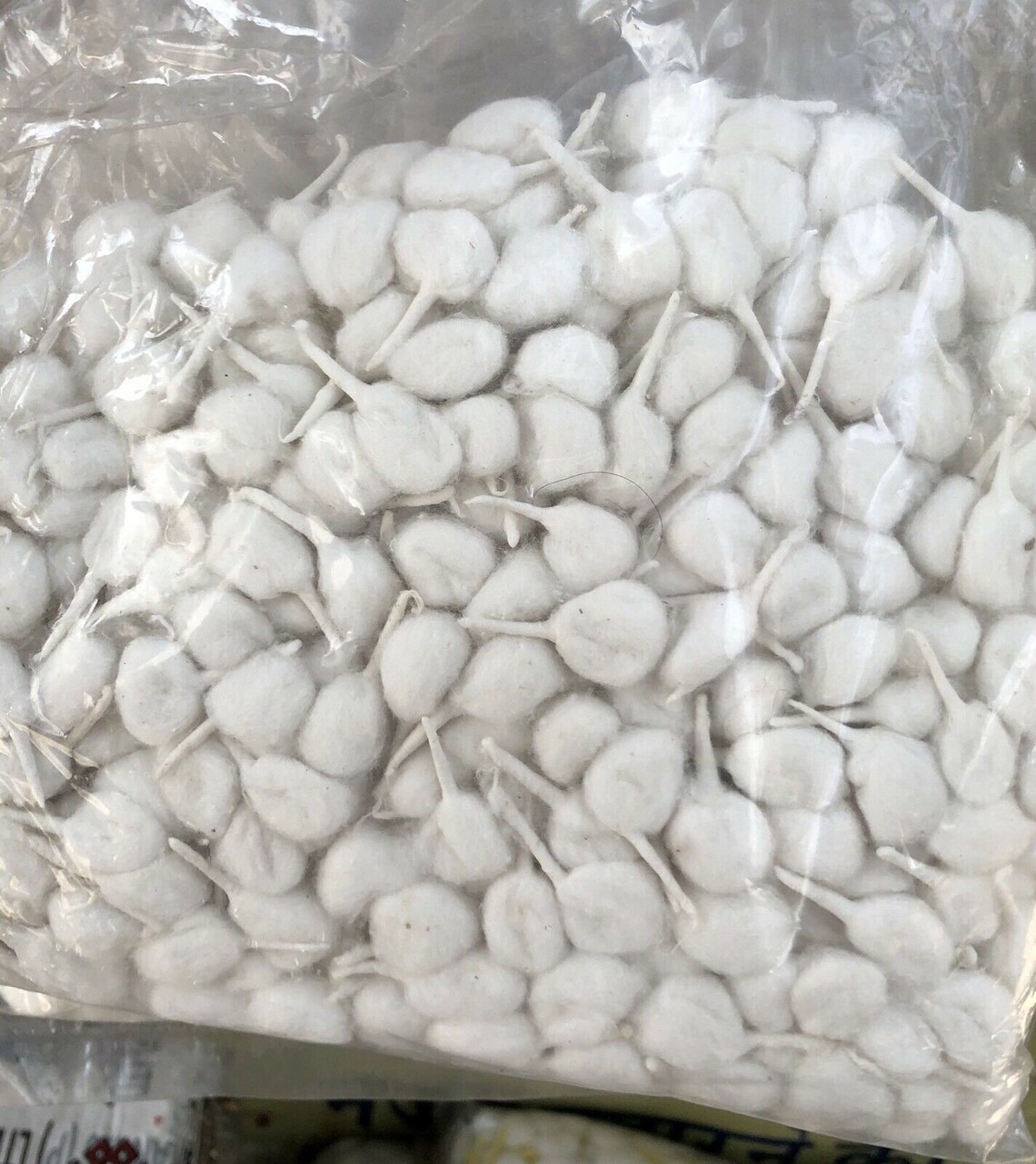 500 Pc COTTON WICKS Rui Batti Phool Baati Pooja Diya Batti Big Size ...