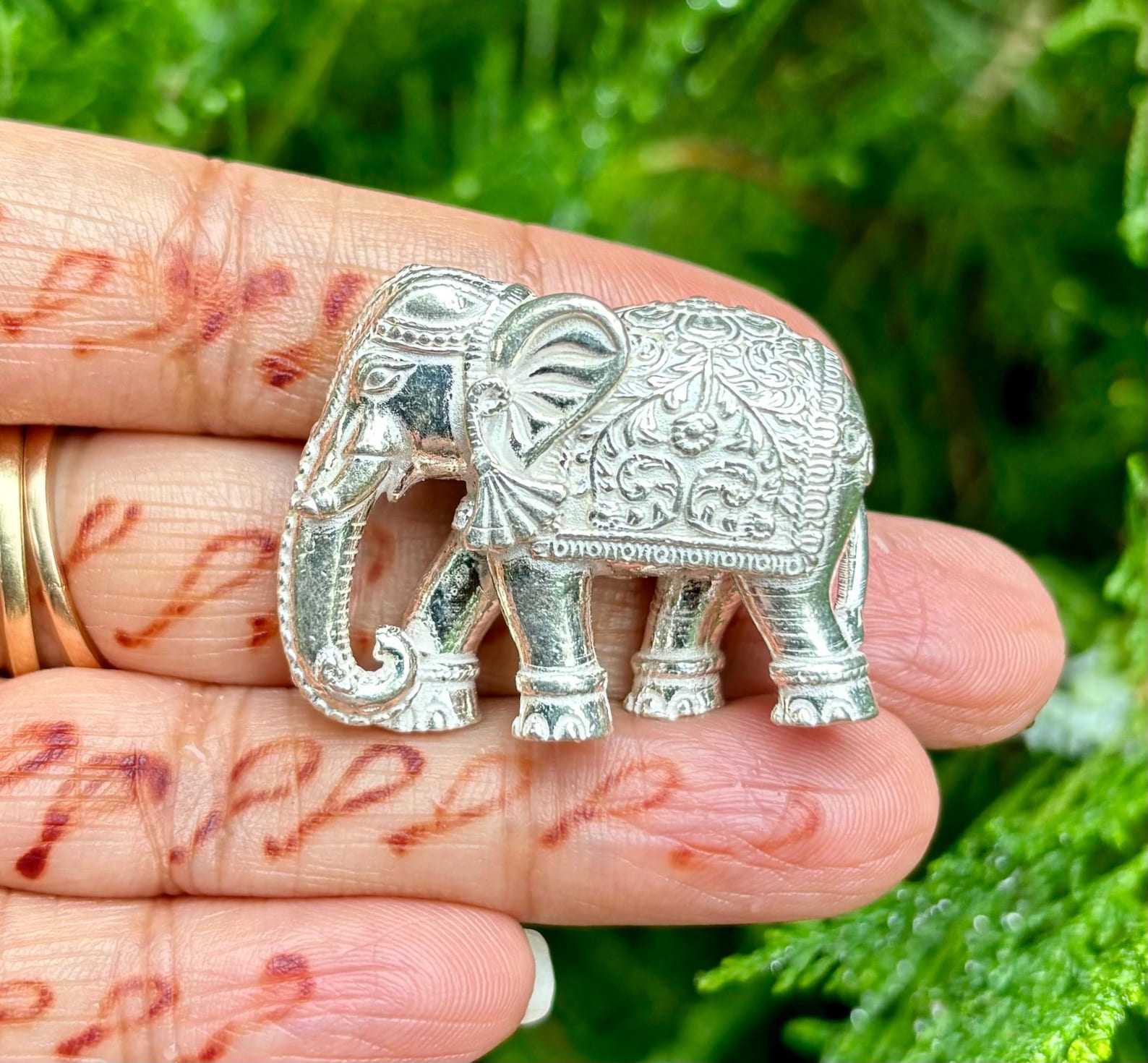 999 Fine Silver Hindu Religious Elephant Idol Statue 45 Gm Temple Pooja ...