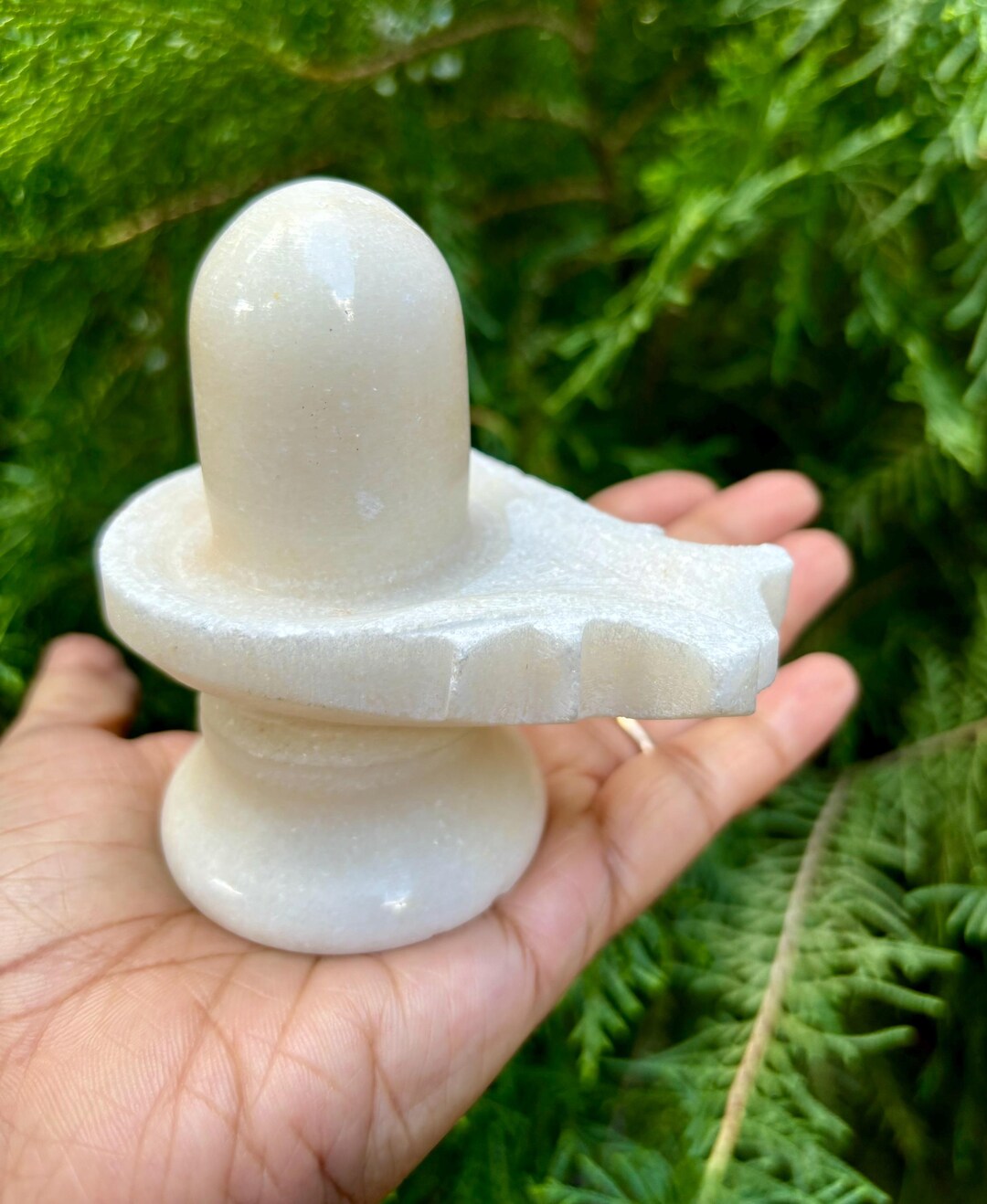 3.25 Inch Length White Marble Stone Shivling, Shiv Ling, Handmade Hindu ...