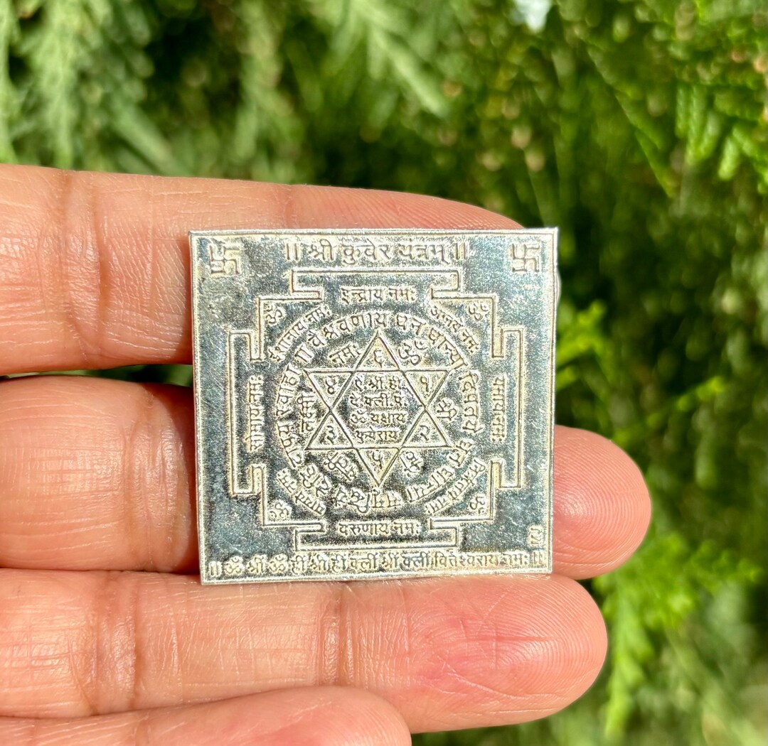 999 Silver Hindu Religious Shri Shree Sri KUBER Yantra Yantram Temple ...