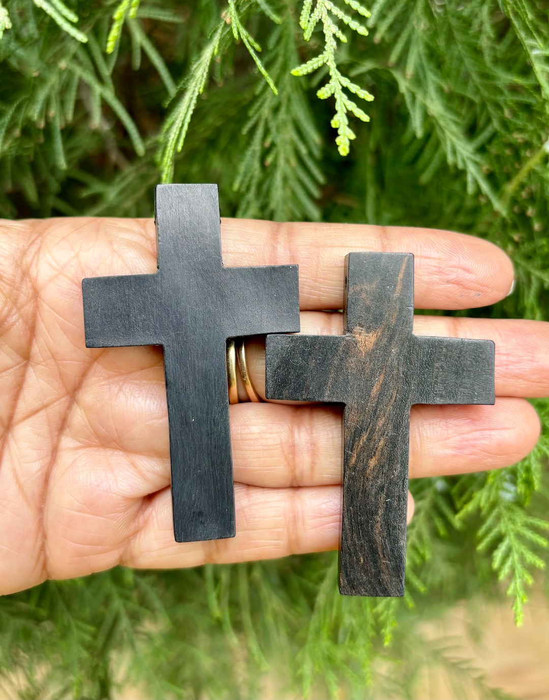 2 Pc Wood CROSS Pendant, Jesus Christ, Wooden Locket Handmade, 6 Cm ...