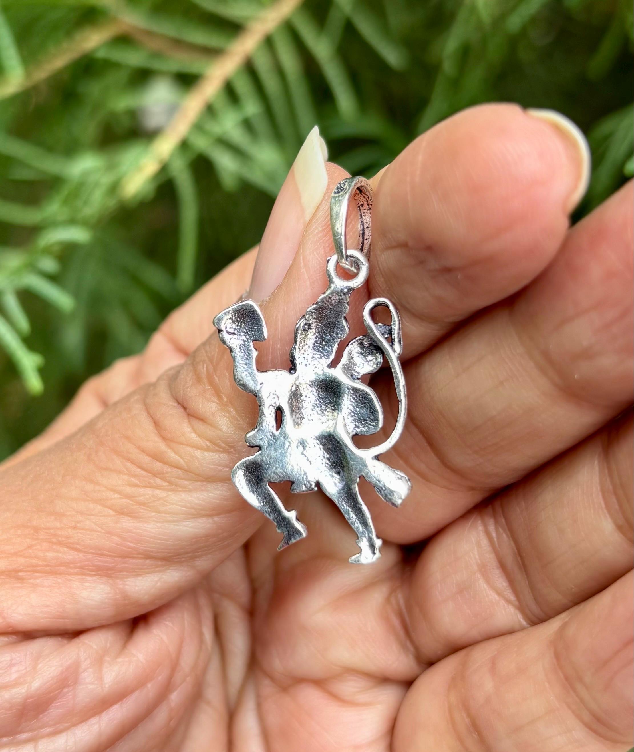 925 Silver Lord Hanumana, Hanuman Ji Pendant Oxidized Oxidised Jewelry ...