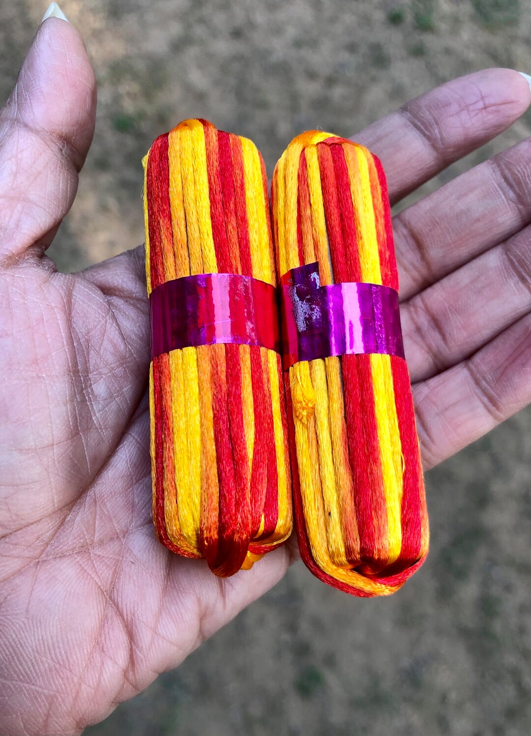 2 Pc Multi Color Silk MOLI MAULI KALAWA Raksha Sutra Sacred Thread for ...