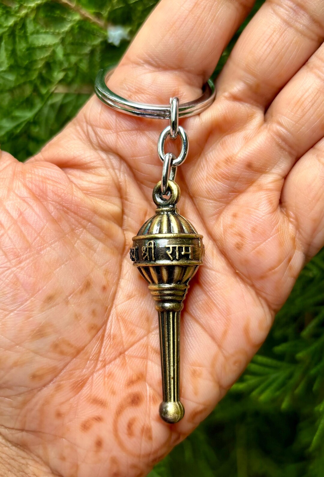 Artisan Crafted Hanuman GADA/ MACE Solid Metal Key Ring, Key Chain ...