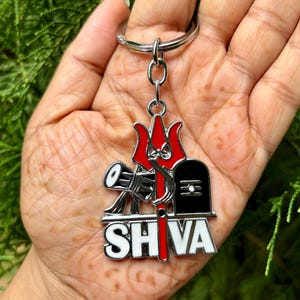 4 " Artisan Crafted Lord Shiva, Damru, Trishul, Metal Key Ring, Key ...