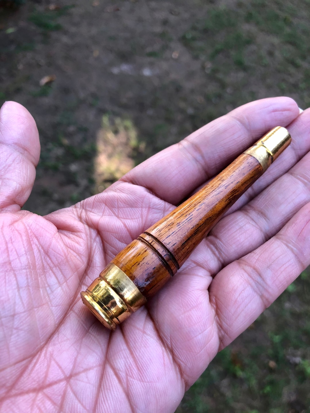 1 PC Handmade BROWN Wood Wooden Brass Chilam Chillam Chillum Smoking ...