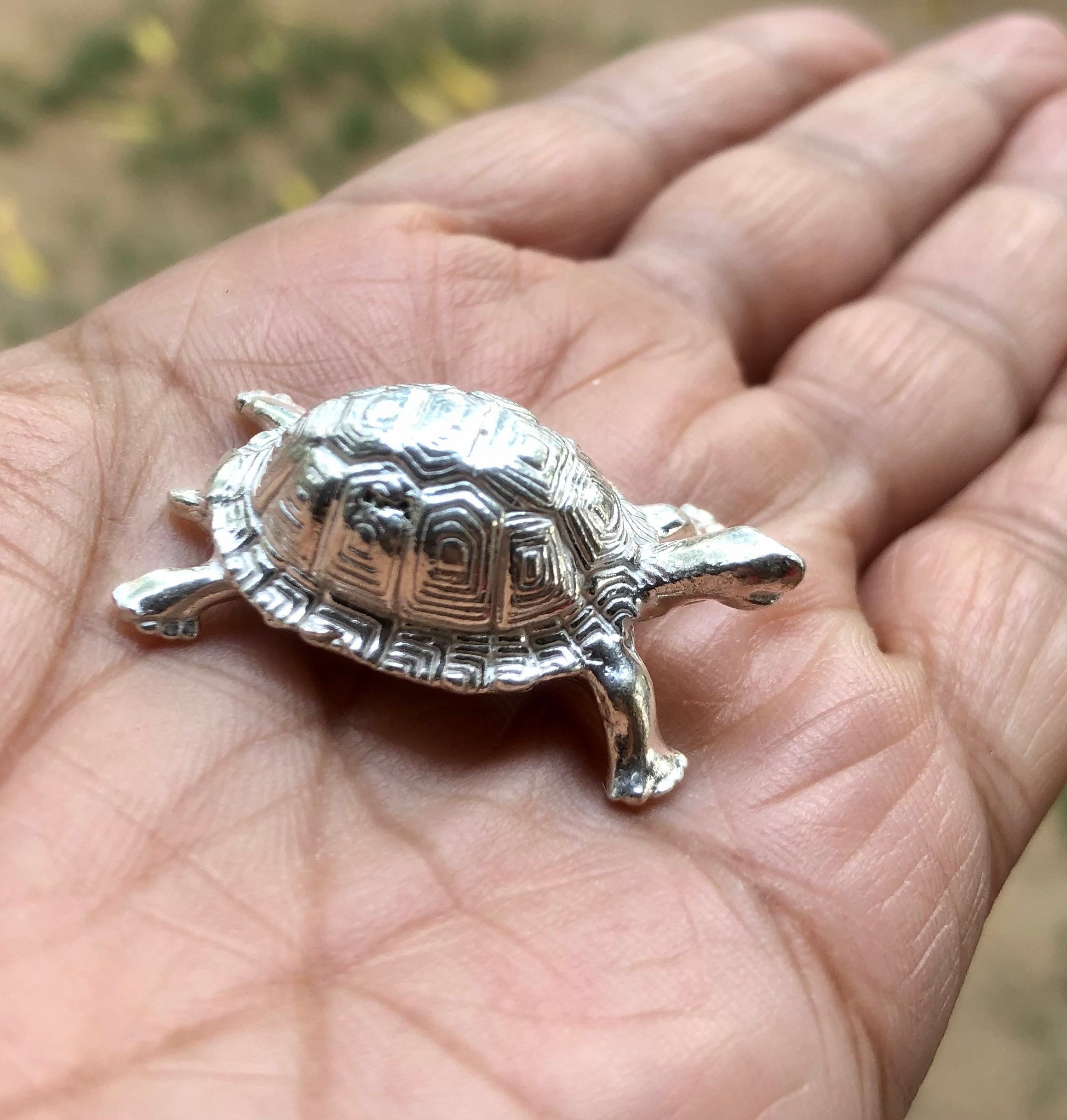 999 Silver Hindu Religious Lord Vishnus Turtle Kachua Kurma Avatar 3.5 ...