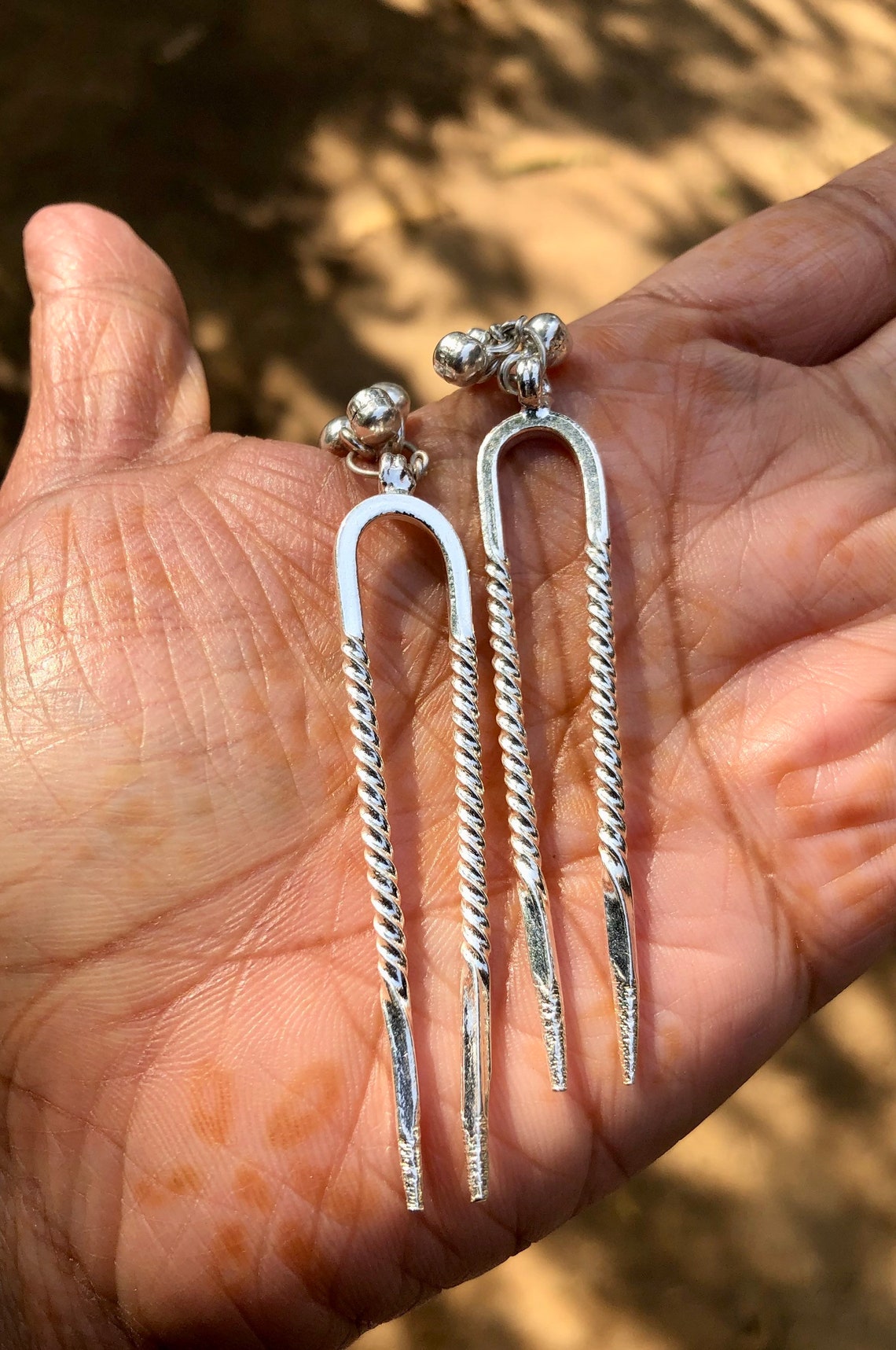 925 Silver 2 Pc Handmade Juda Pin Hair Bun Stick 11 Grams - Etsy