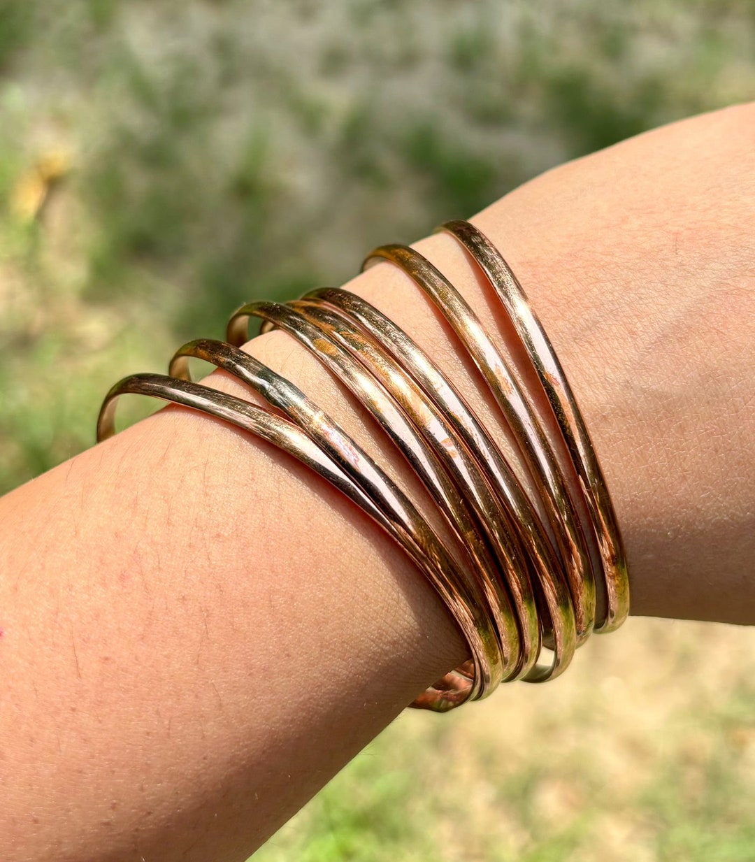 Set of 7 Pc Pure Copper Bangles, Women Bracelet Bangle, Healing Bangles ...