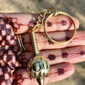 Artisan Crafted Hanuman GADA/ MACE Brass Key Ring, Key Chain, 3.5 Inch ...