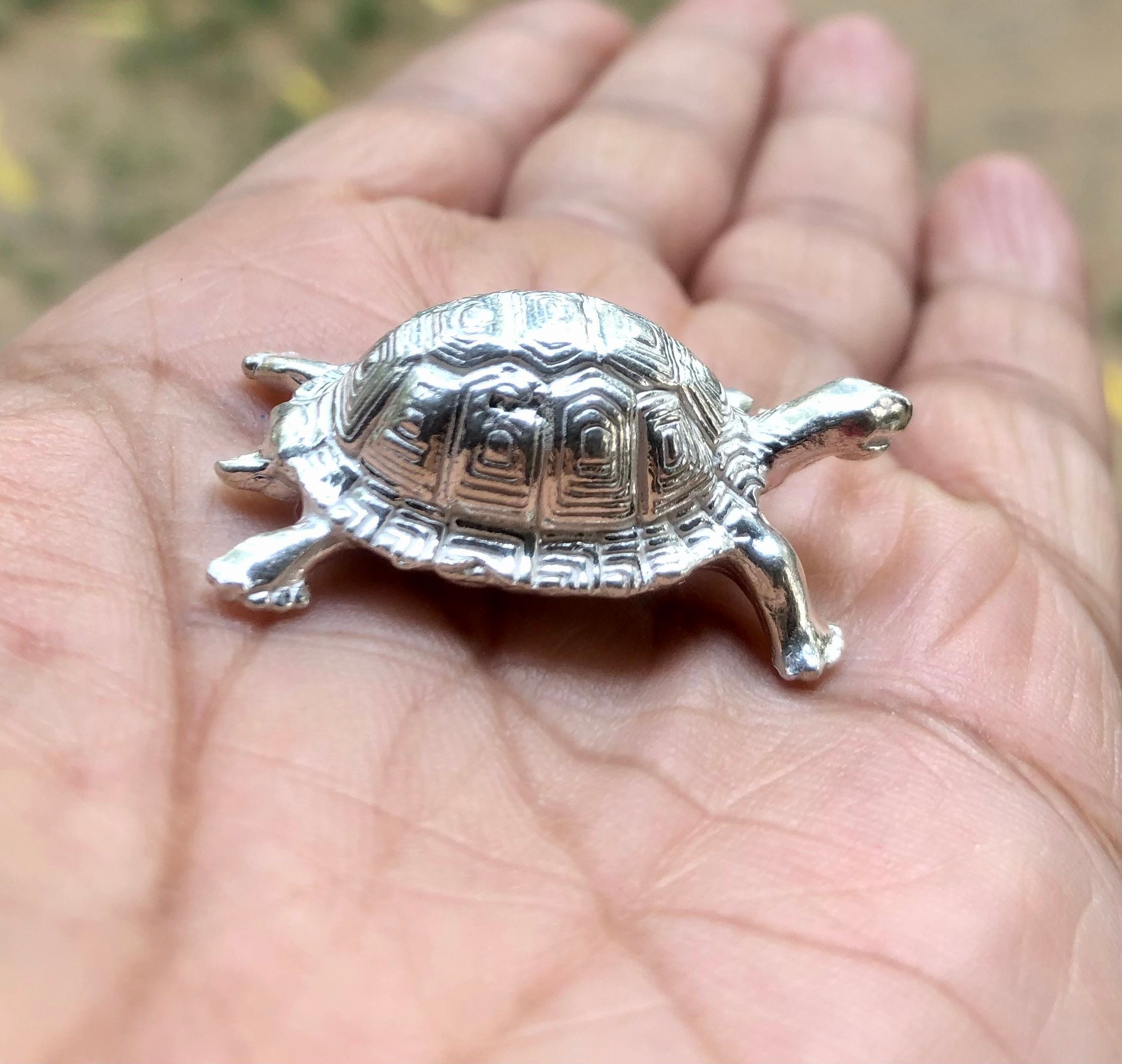 999 Silver Hindu Religious Lord Vishnus Turtle Kachua Kurma Avatar 3.5 ...