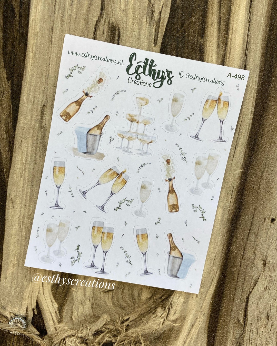 Champagne Stickers, New Year's Eve Stickers, Party, Wedding, Party ...