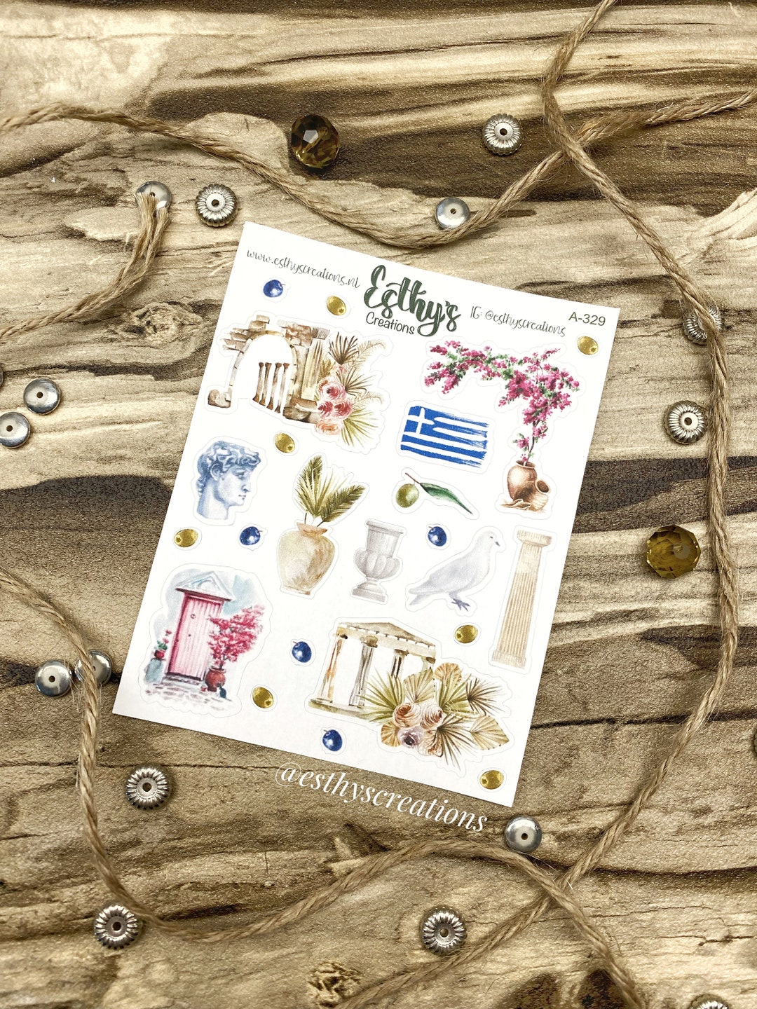Greece Stickers, Travel Stickers, Greek Temple, Flowers, Ceramic, Flag ...