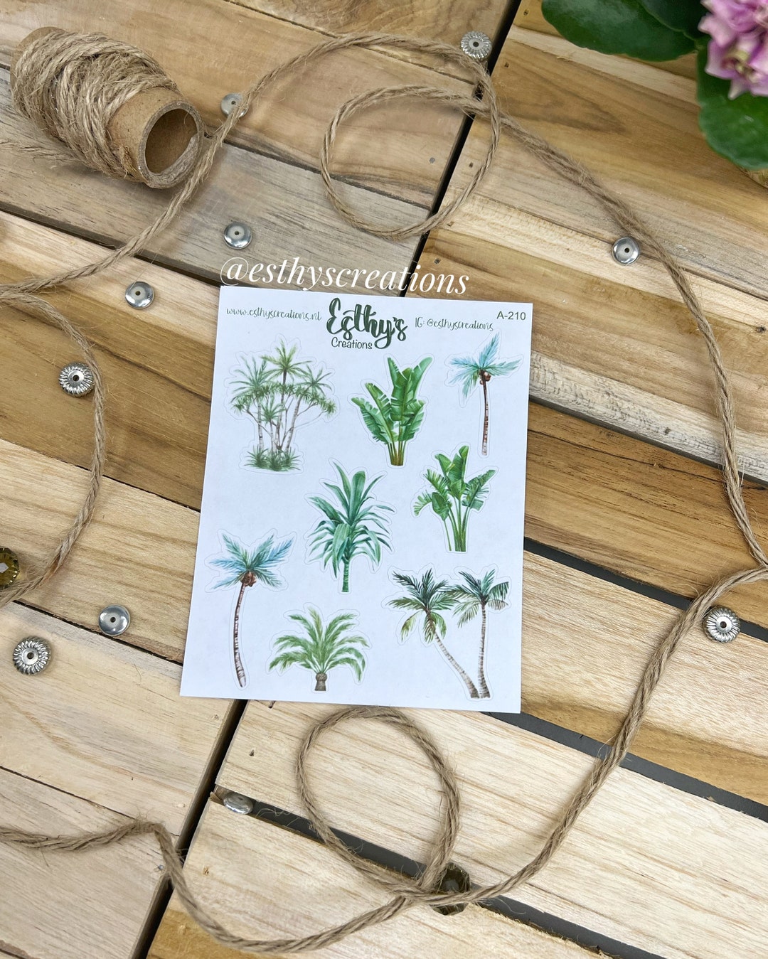 Palm Trees Stickers, Palm Leaves, Summer Stickers, Vacation, Travel ...