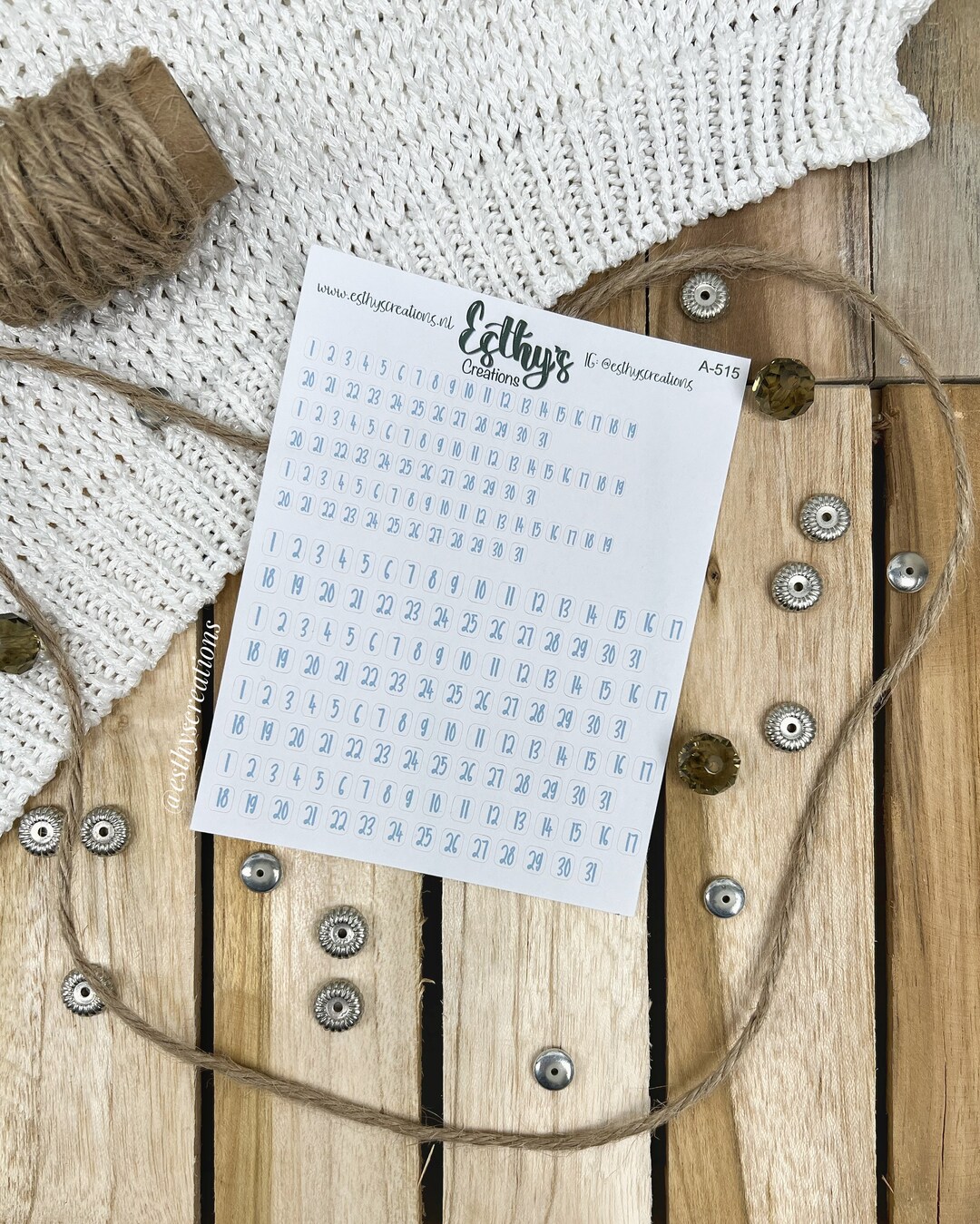 Number Stickers Light Blue, Number Stickers, Light Blue, Bujo Stickers ...