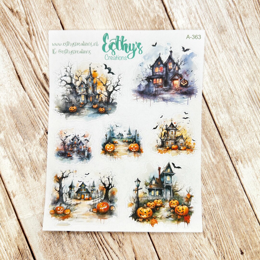 Haunted House Stickers, Halloween House Stickers, Spooky Season ...