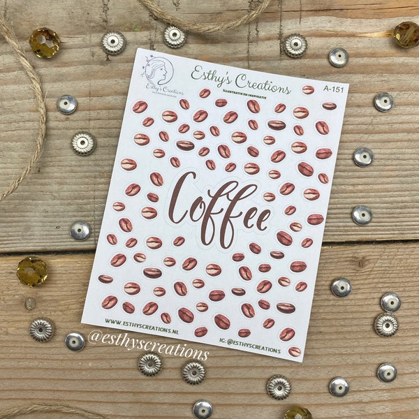 Coffee Bean Stickers - Etsy