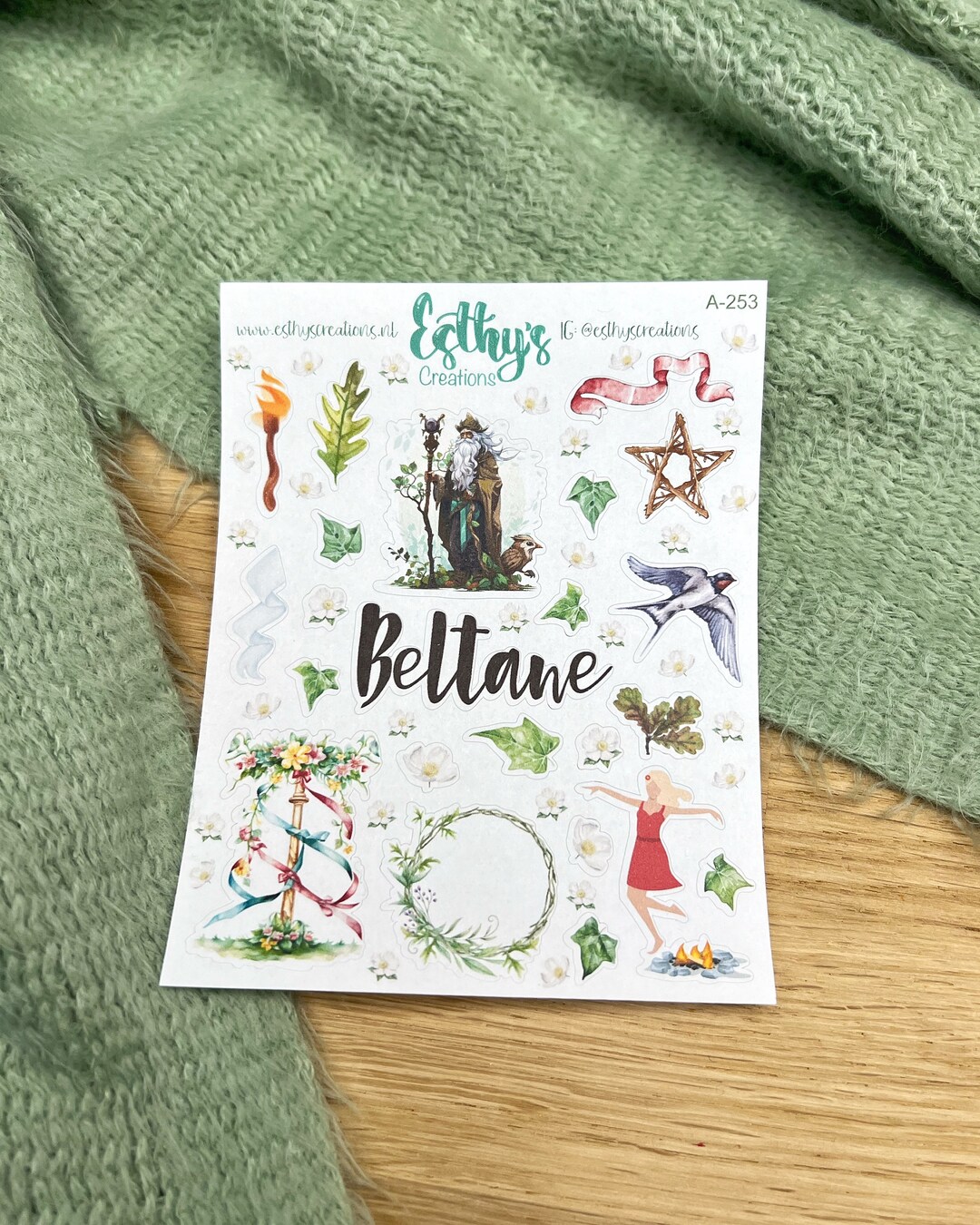 Beltane Stickers, Beltain, Beltaine, Maypole, Dancing, Greenman, Grimoire, Book of Shadows ...
