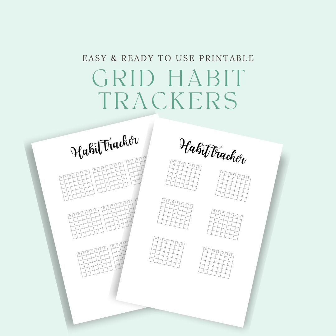 Habit Tracker Grid Printable, Planner Printable, Journal Printable - Etsy