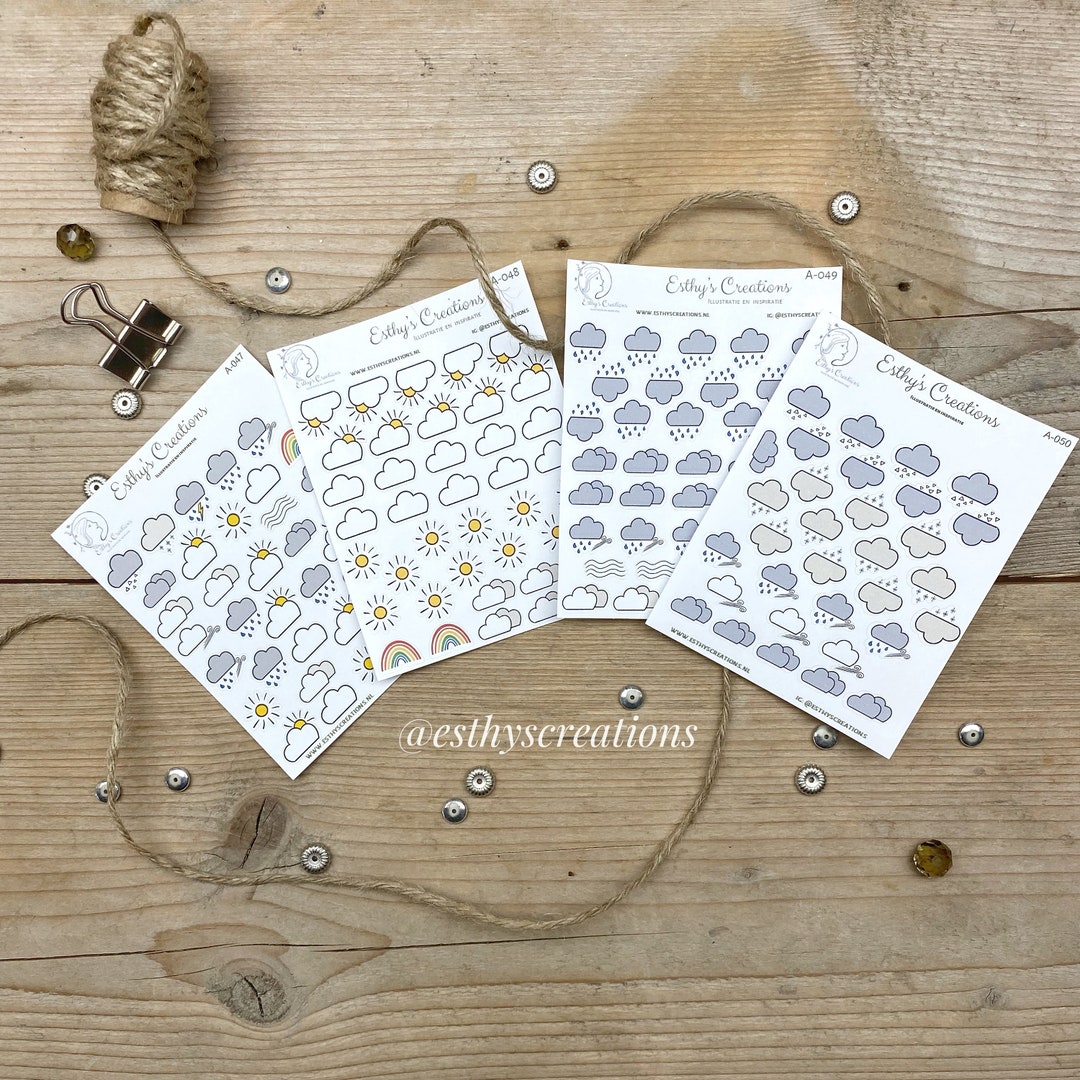 Weather Icon Stickers, Weer Stickers, Planner Stickers, Bulletjournal ...