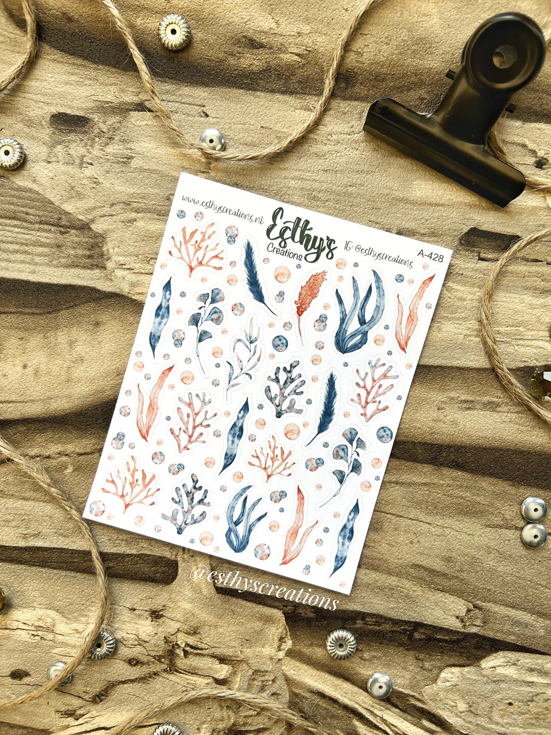 Coral Stickers, Underwater, Planner Stickers, Bujo Stickers ...